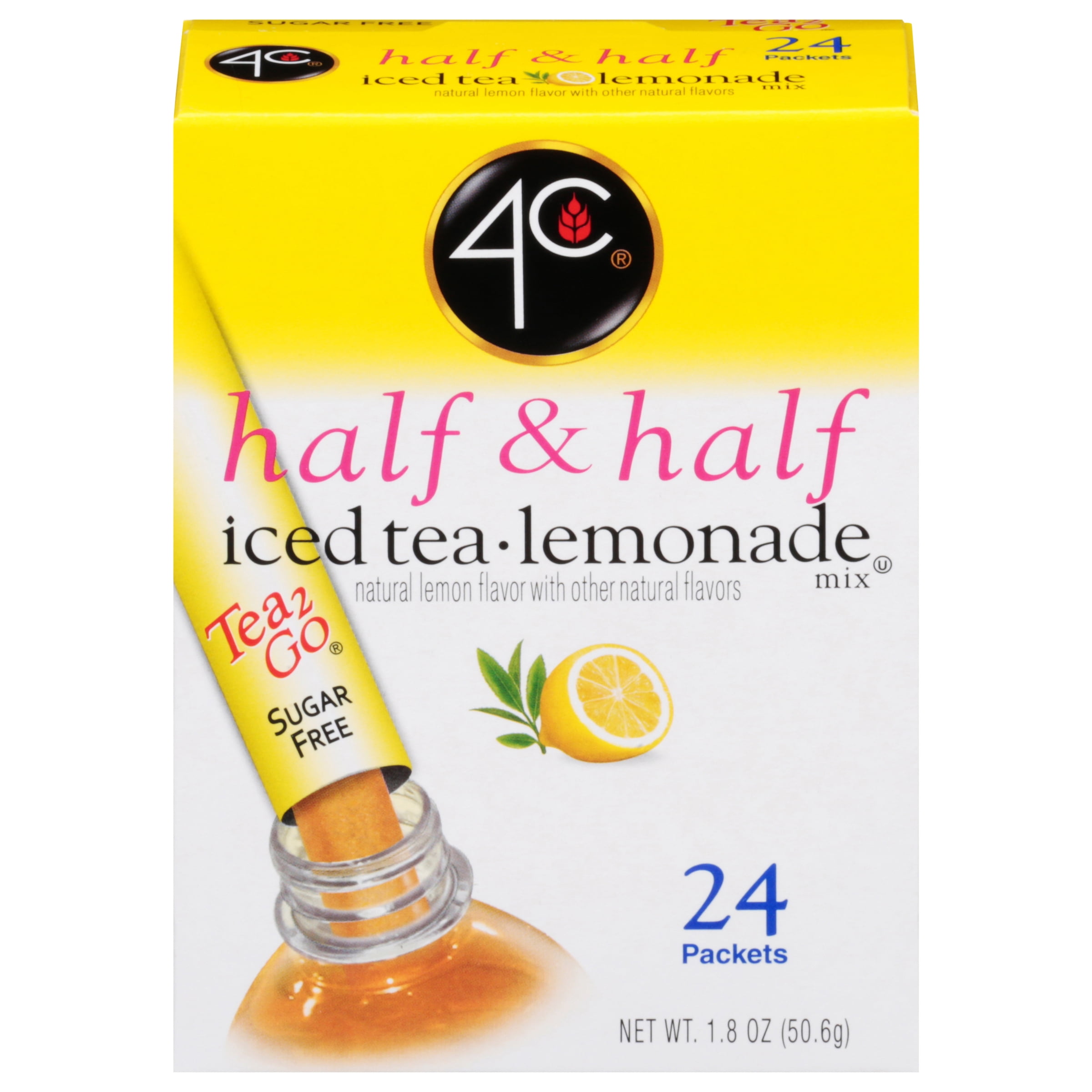 4C Totally Light Half, & Half Lemonade Iced Tea Mix, 1.5 oz, 24 Packets ...