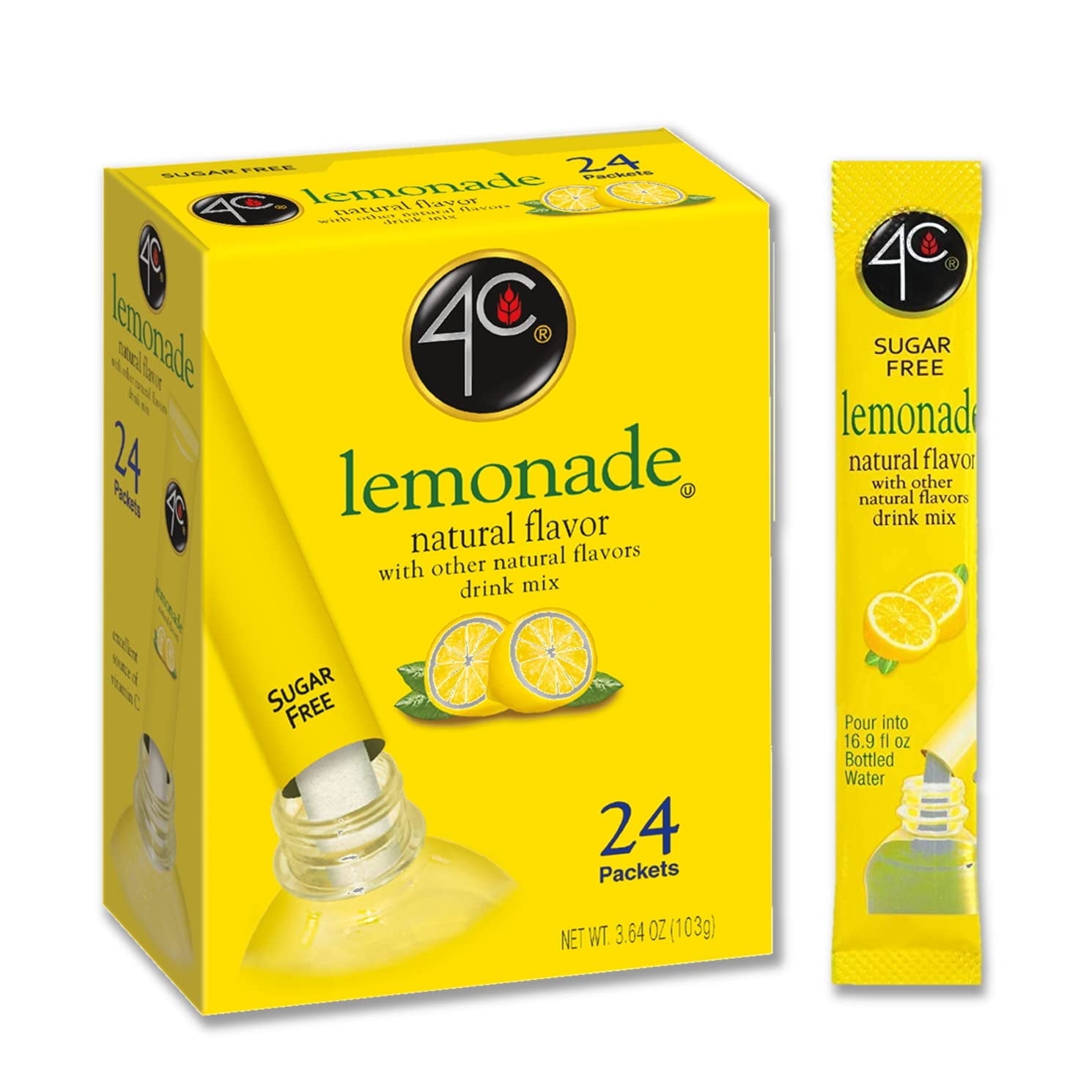 4C Sugar Free Lemon Flavor Totally Light Lemonade Drink Mix, 20 Packets ...