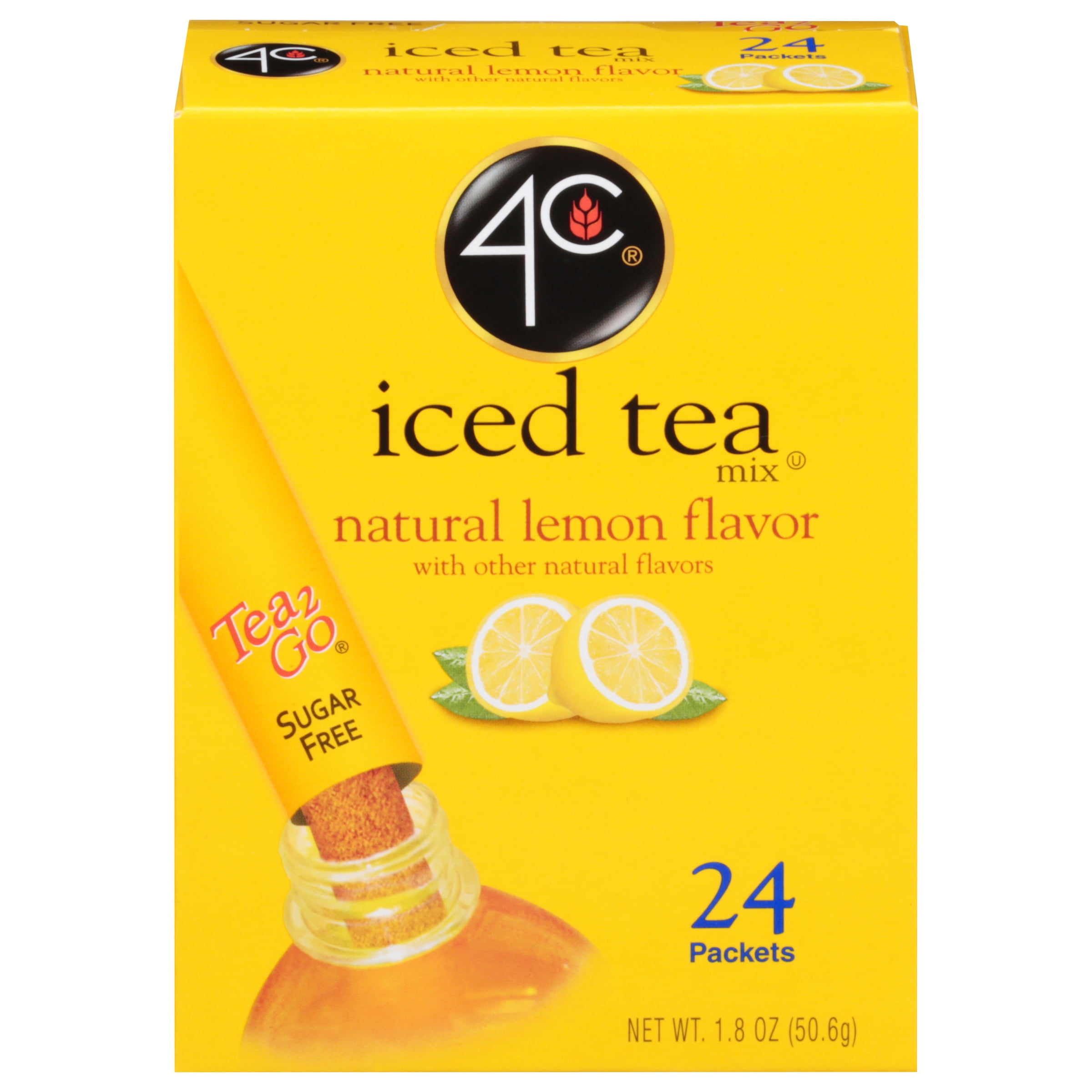 4C Totally Light Sugar-Free Natural Lemon Iced Tea Mix, Instant Drink ...