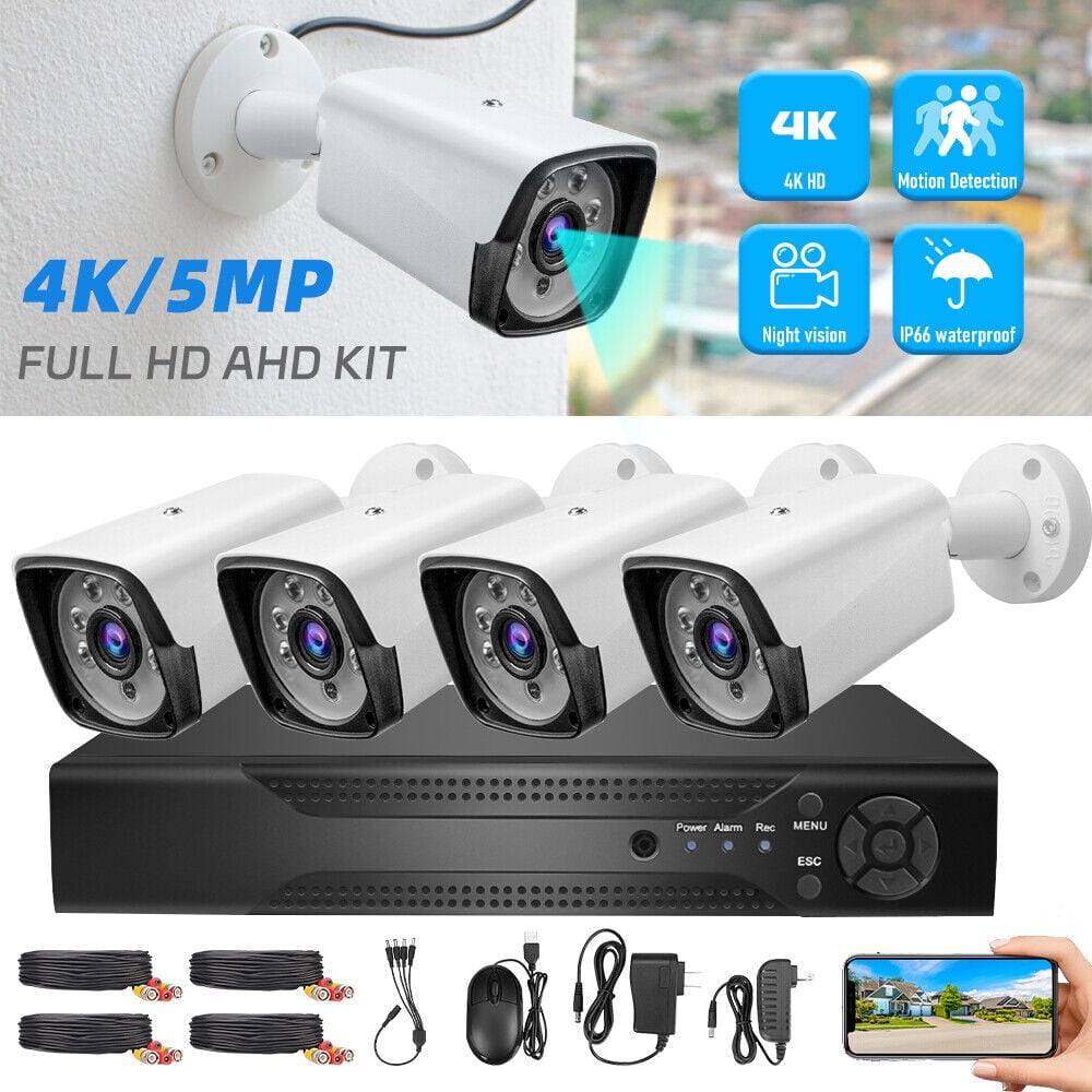 4CH 5MP Lite DVR 1080P Outdoor CCTV Security Camera System Kit Night ...