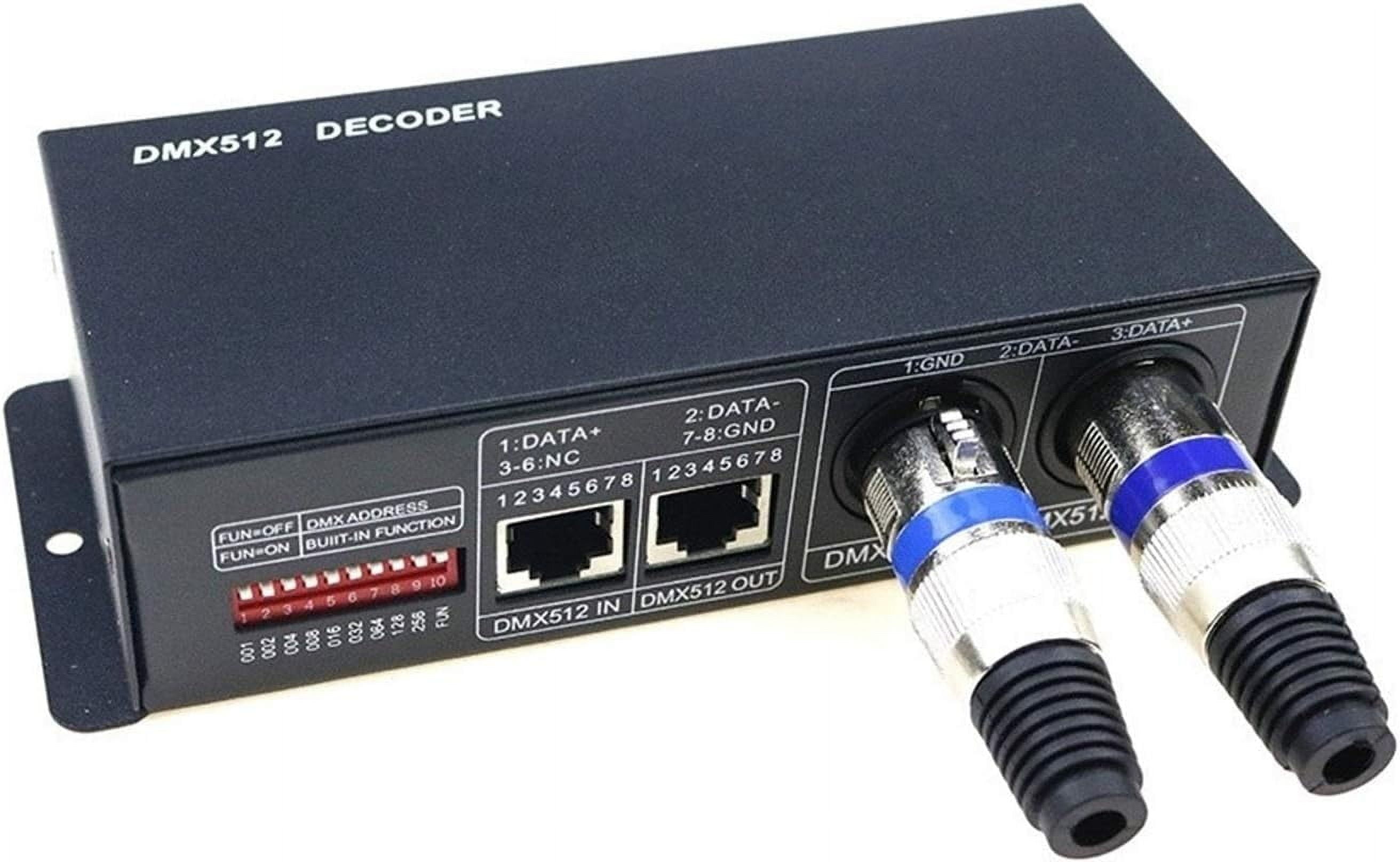 4CH DC12-24V RGBW DMX 512 Decoder LED Controller, RGB LED DMX512 Decoder 4 Channel * 8A for LED ...