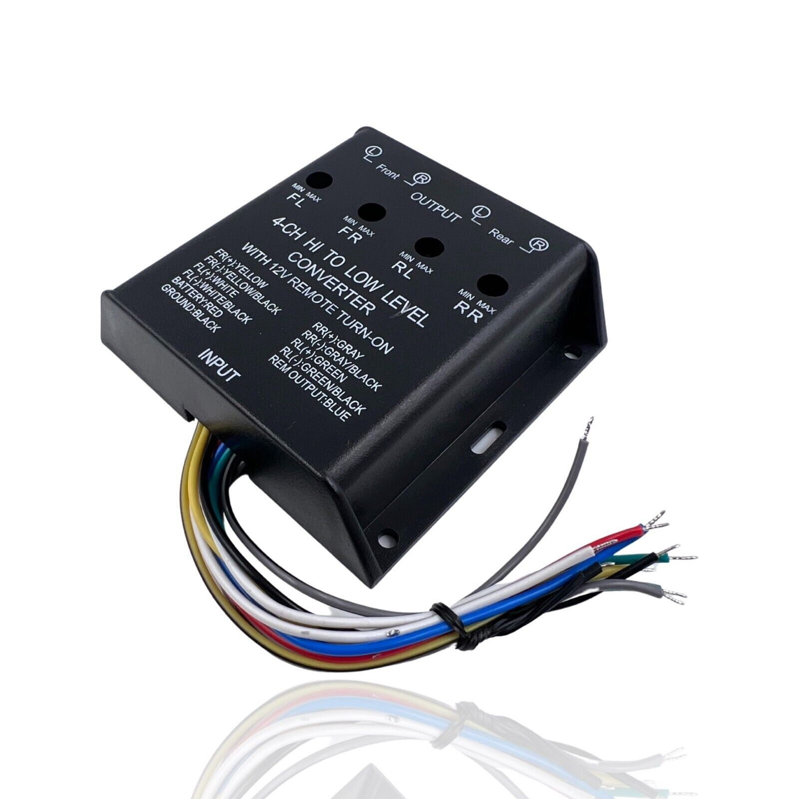 4CH Hi Low RCA Line Converter + Built-in Remote Turn-On, Ground Loop ...