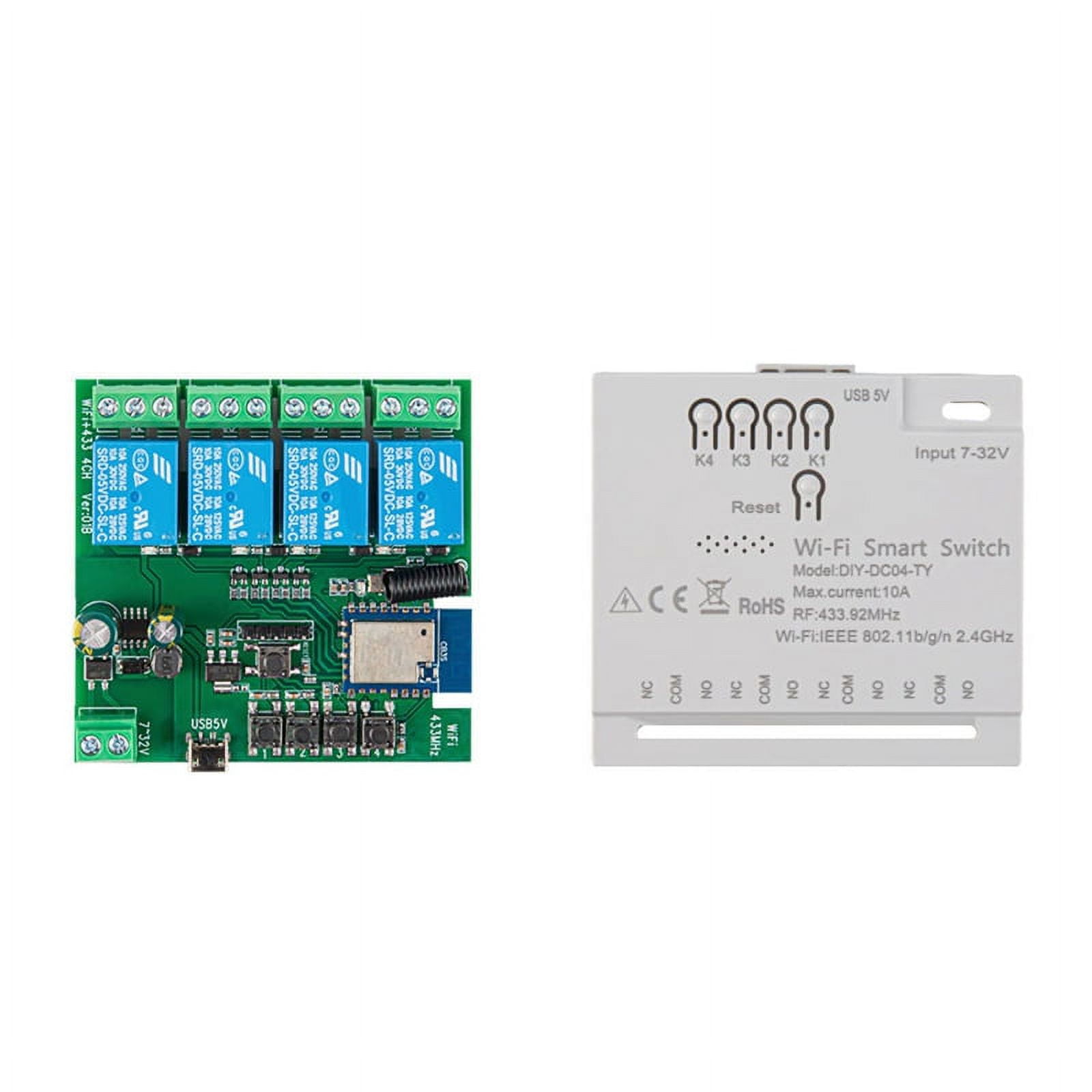 4CH Tuya WiFi Smart Switch DIY 732V USB 5V 2.4G WiFi Home Automation ...