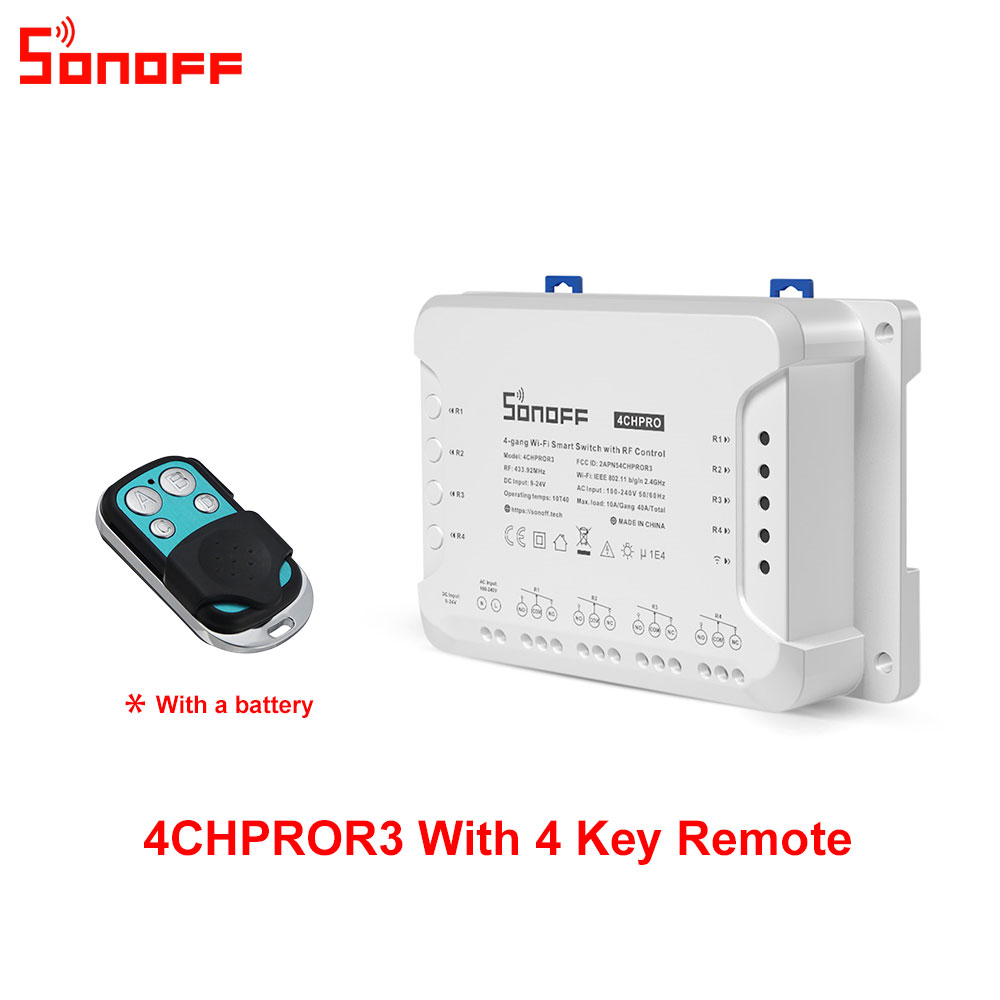 4CHPROR3 4 Gang 433Mhz RF Smart Switch Interlock Self-Locking Inching ...