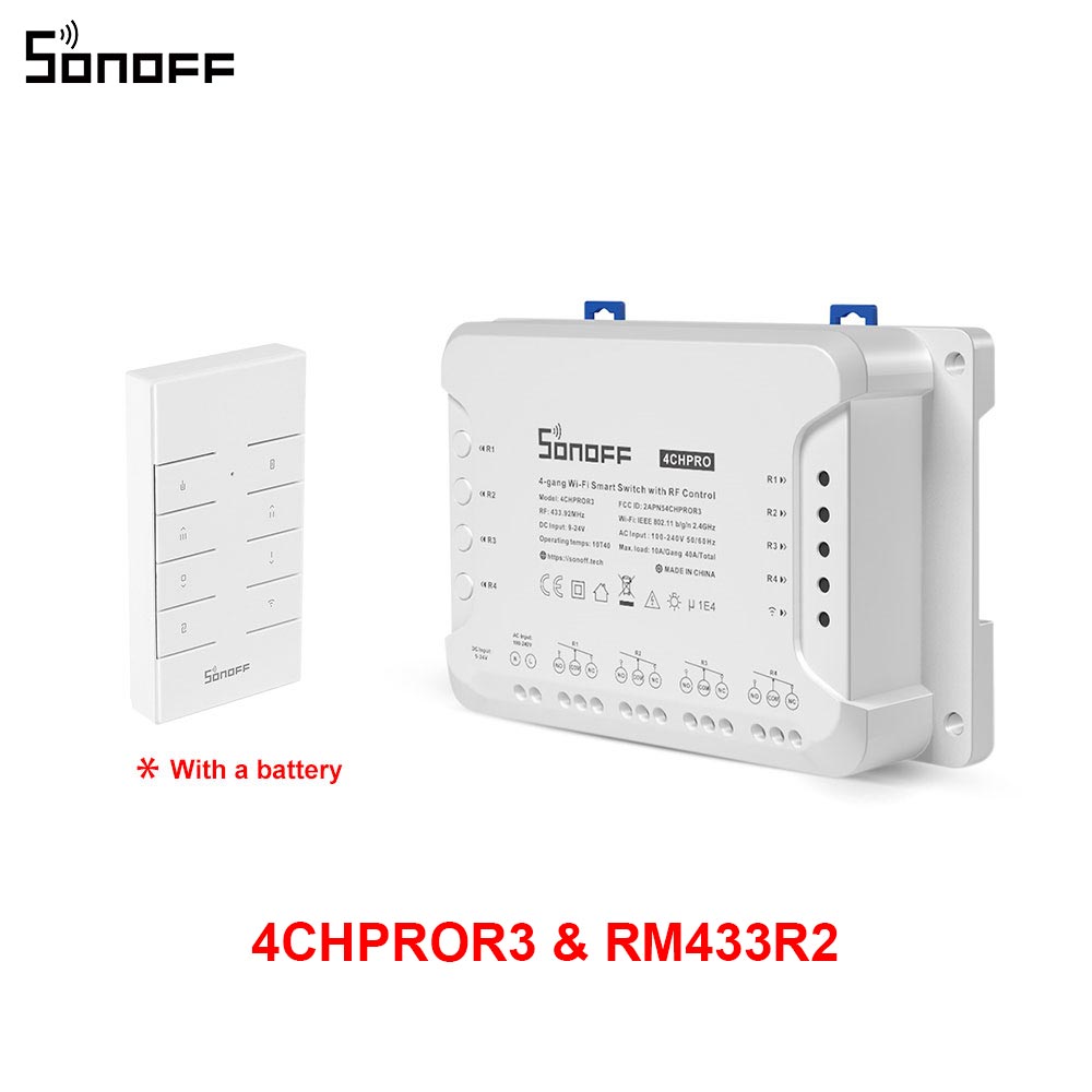 4CHPROR3 4 Gang 433Mhz RF Smart Switch Interlock Self-Locking Inching ...