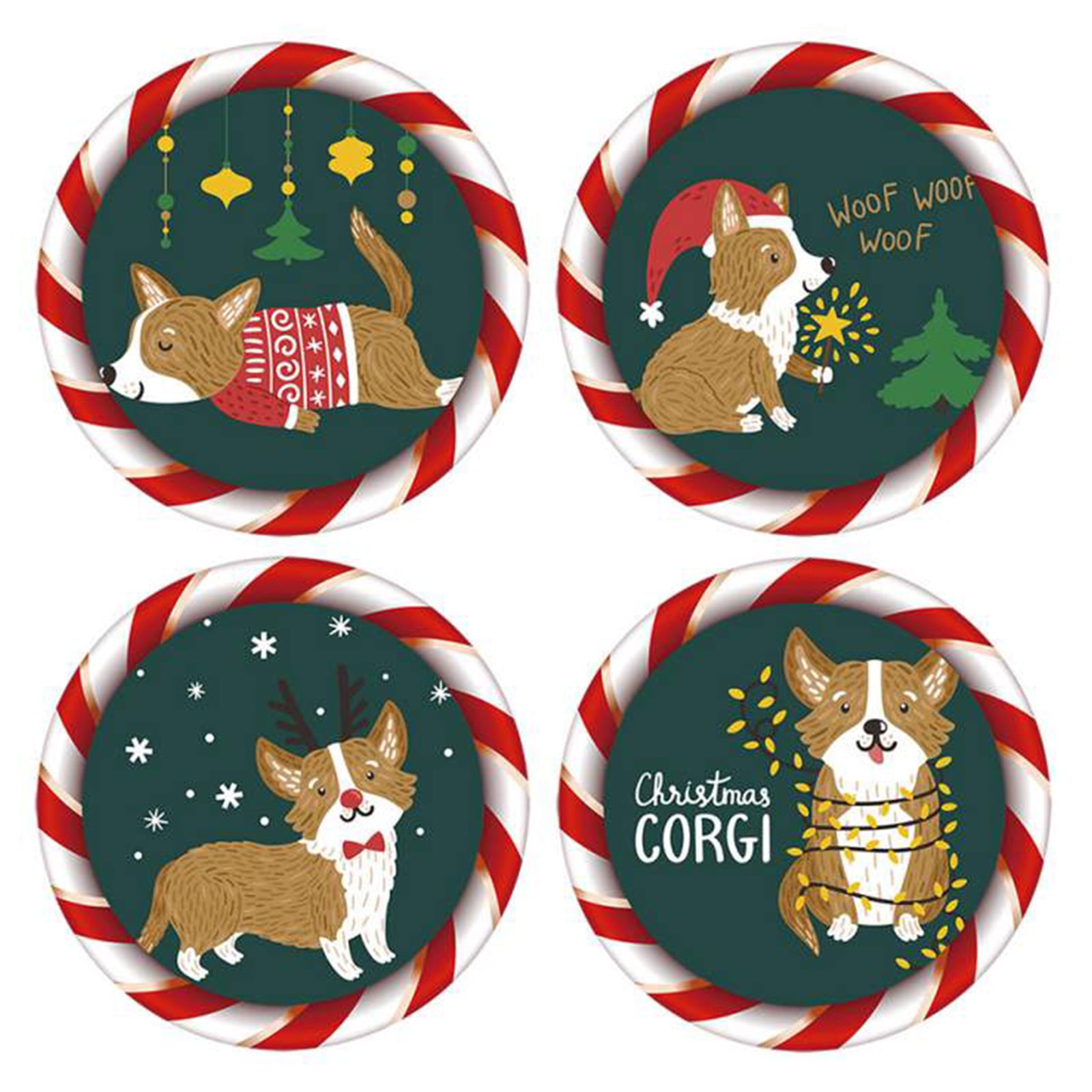 4CPS DIY Christmas Windows Stickers Wreath Snowflakes Santa Claus Xmas ...