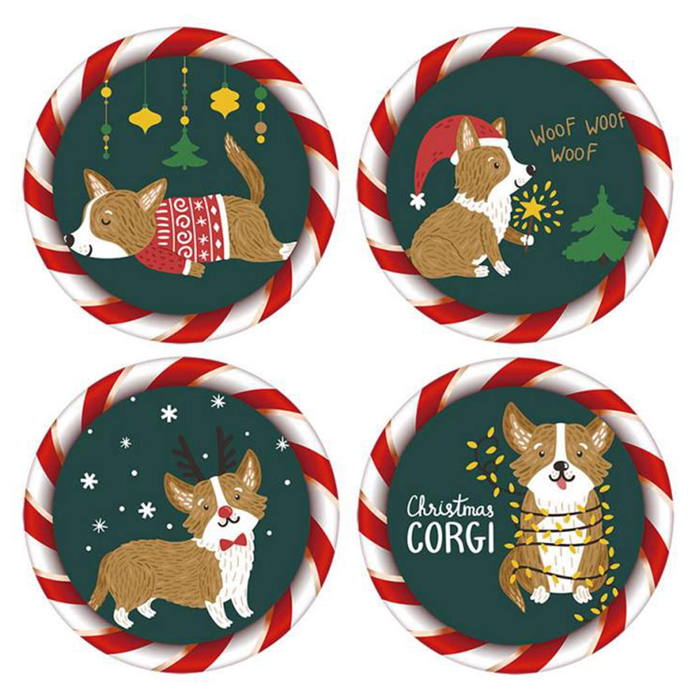 4CPS DIY Christmas Windows Stickers Wreath Snowflakes Santa Claus Xmas ...