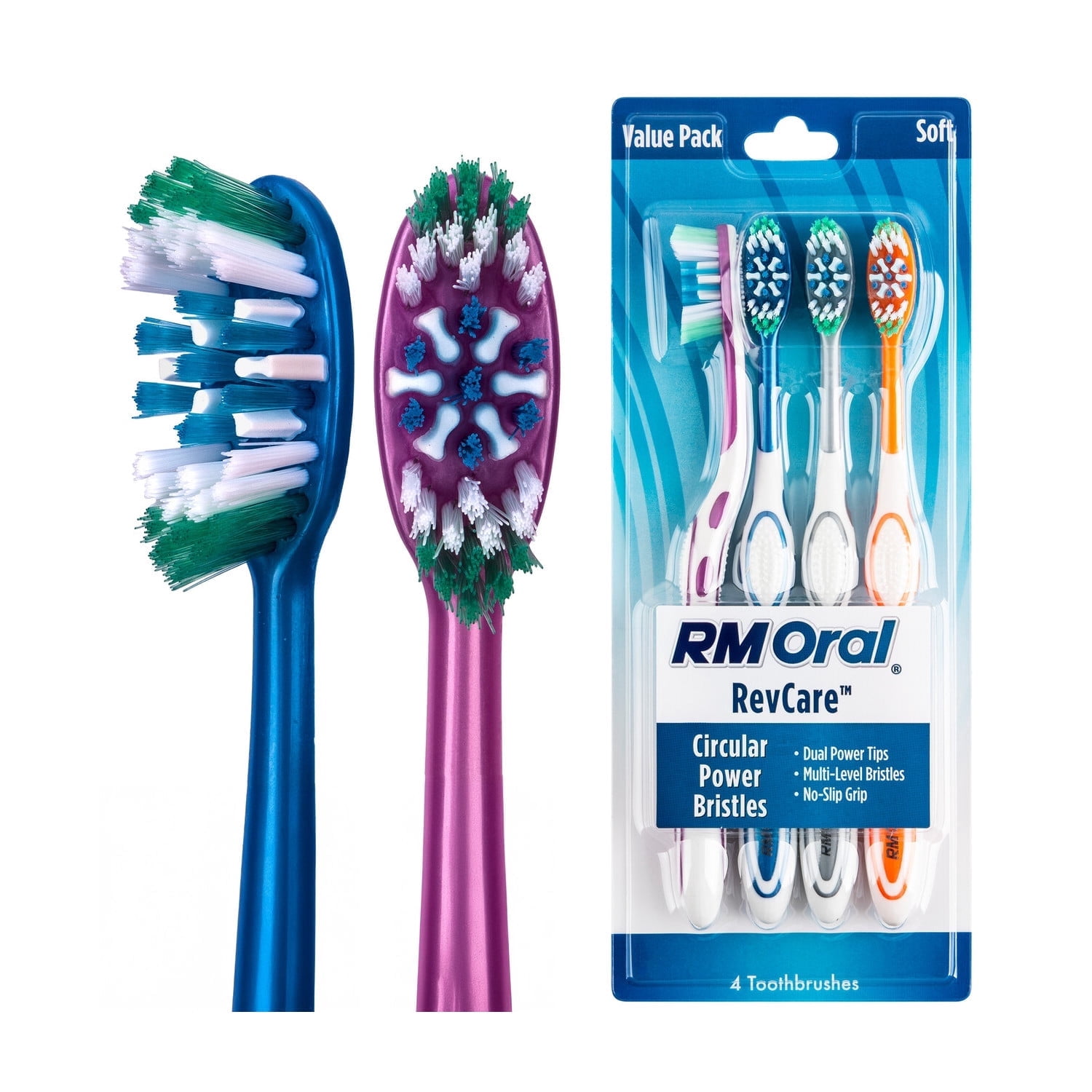 RM ORAL RevCare Toothbrushes - Soft - 4 Ct. - Walmart.com