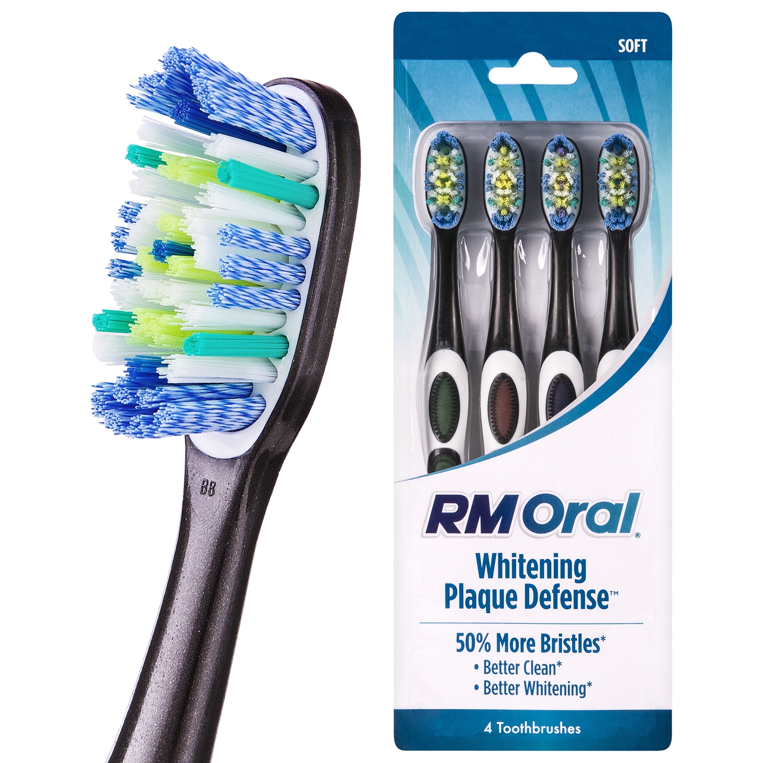 4CT RM ORAL Whitening Plaque Defense Toothbrushes - Soft - Walmart.com