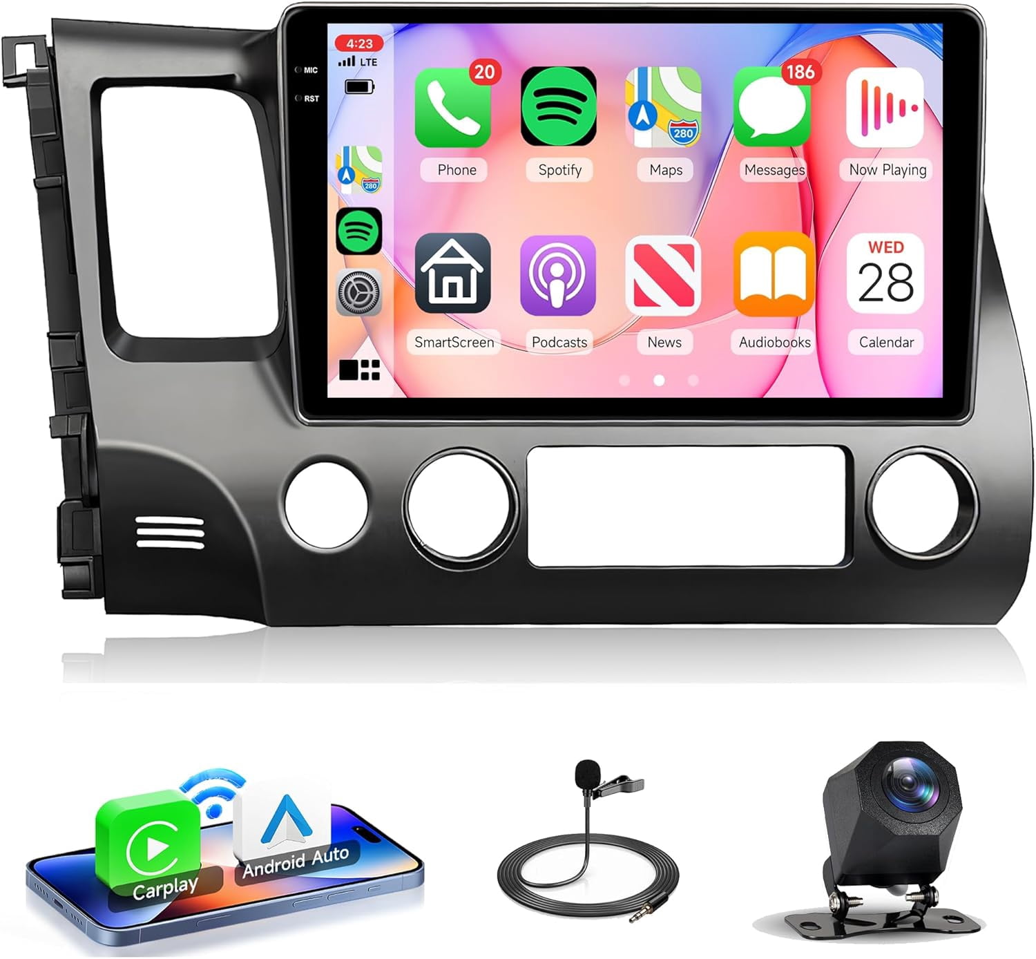 4Core 4G+64G 15 Radio for Civic 2006-2011, Stereo Andorid Mirror Link ...