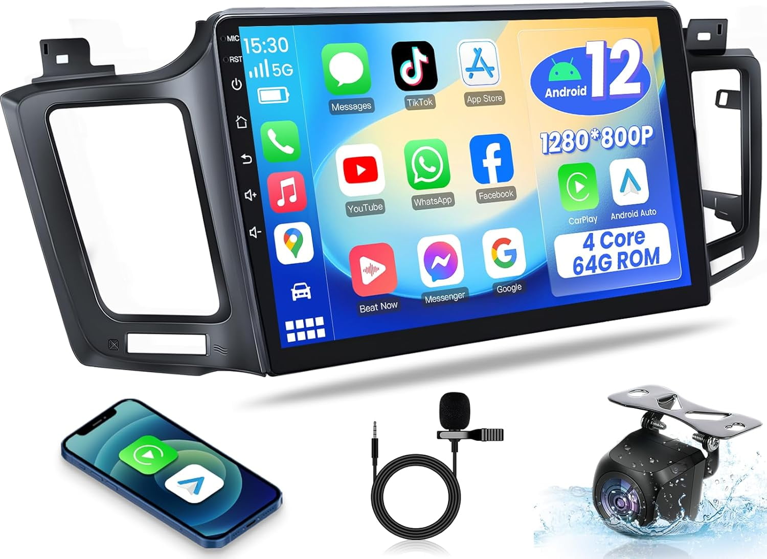 4Core+64G ROM Car Radio for Toyota RAV4 2013-2018: Wireless Carplay ...