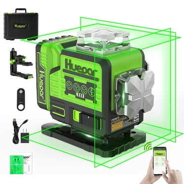 4D 16 Lines Self-leveling Laser Level, 200Ft Green Beam Tiling Floor ...