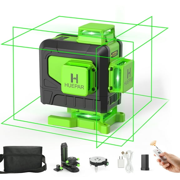 16 Line Laser Level 360 Self Leveling, 4x360°Professional 4D Green ...