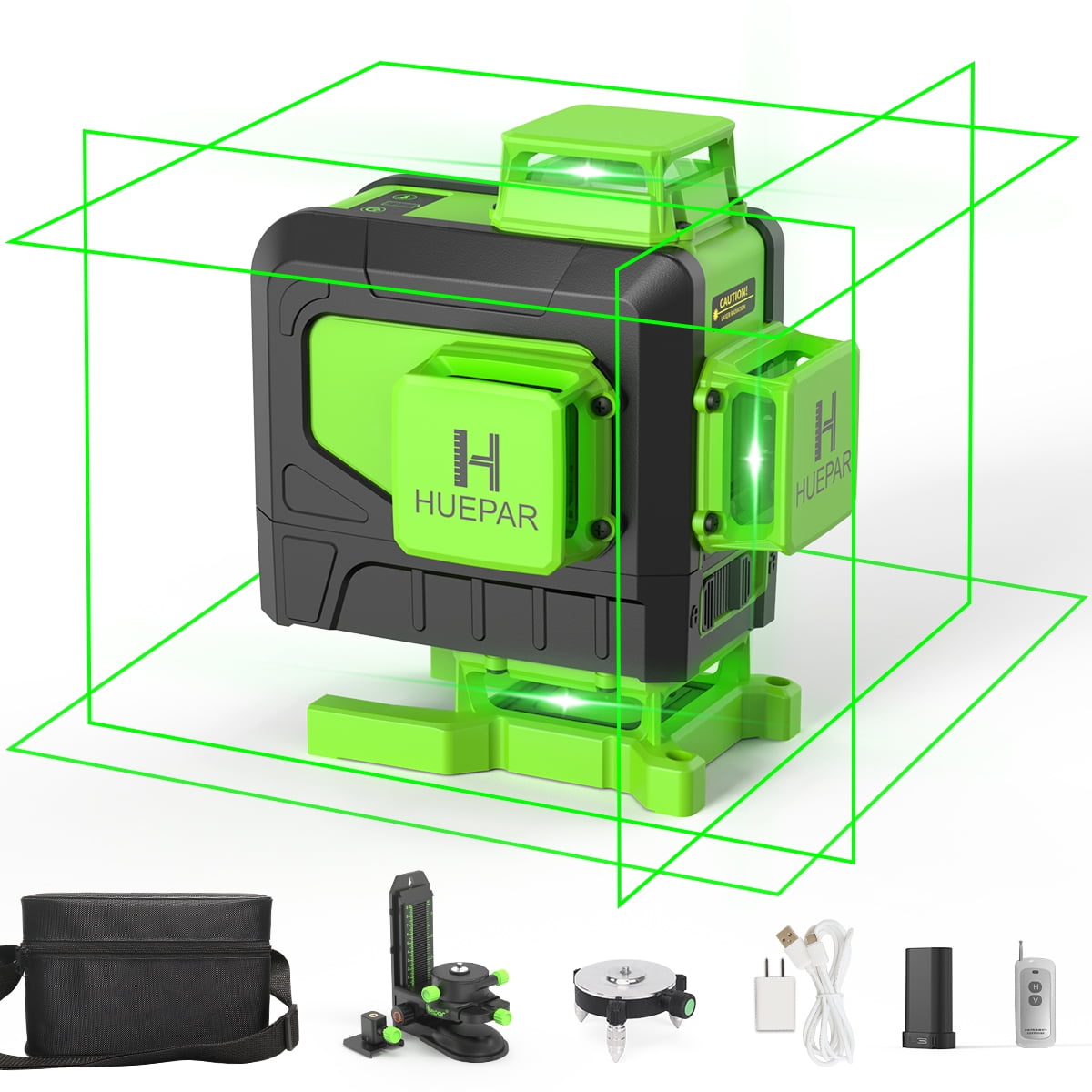 4D 16 Lines Self-leveling Laser Level, 200Ft Green Beam Tiling Floor ...