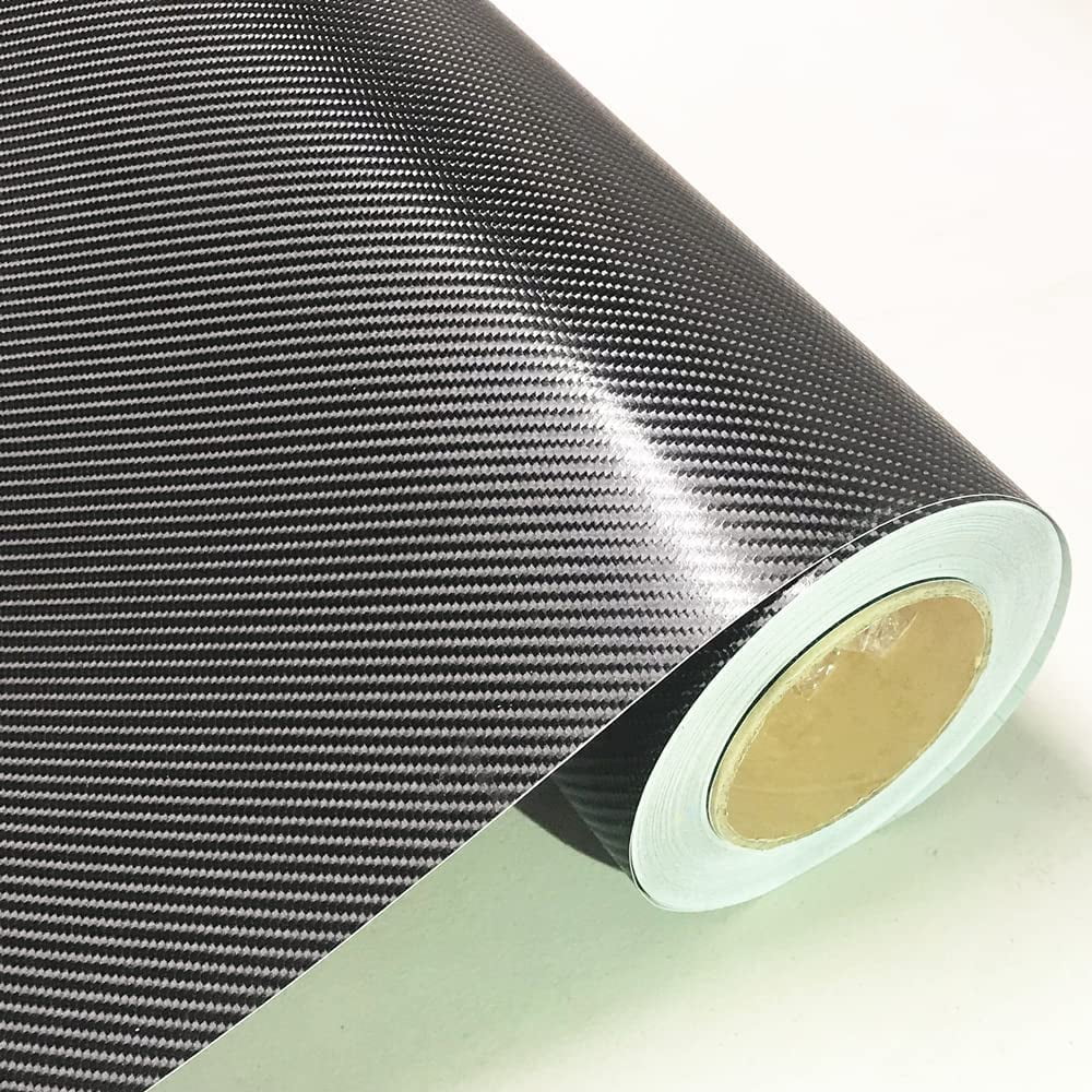 4D Black Carbon Fiber Vinyl Wrap Sticker Air Realease Bubble Free Anti ...