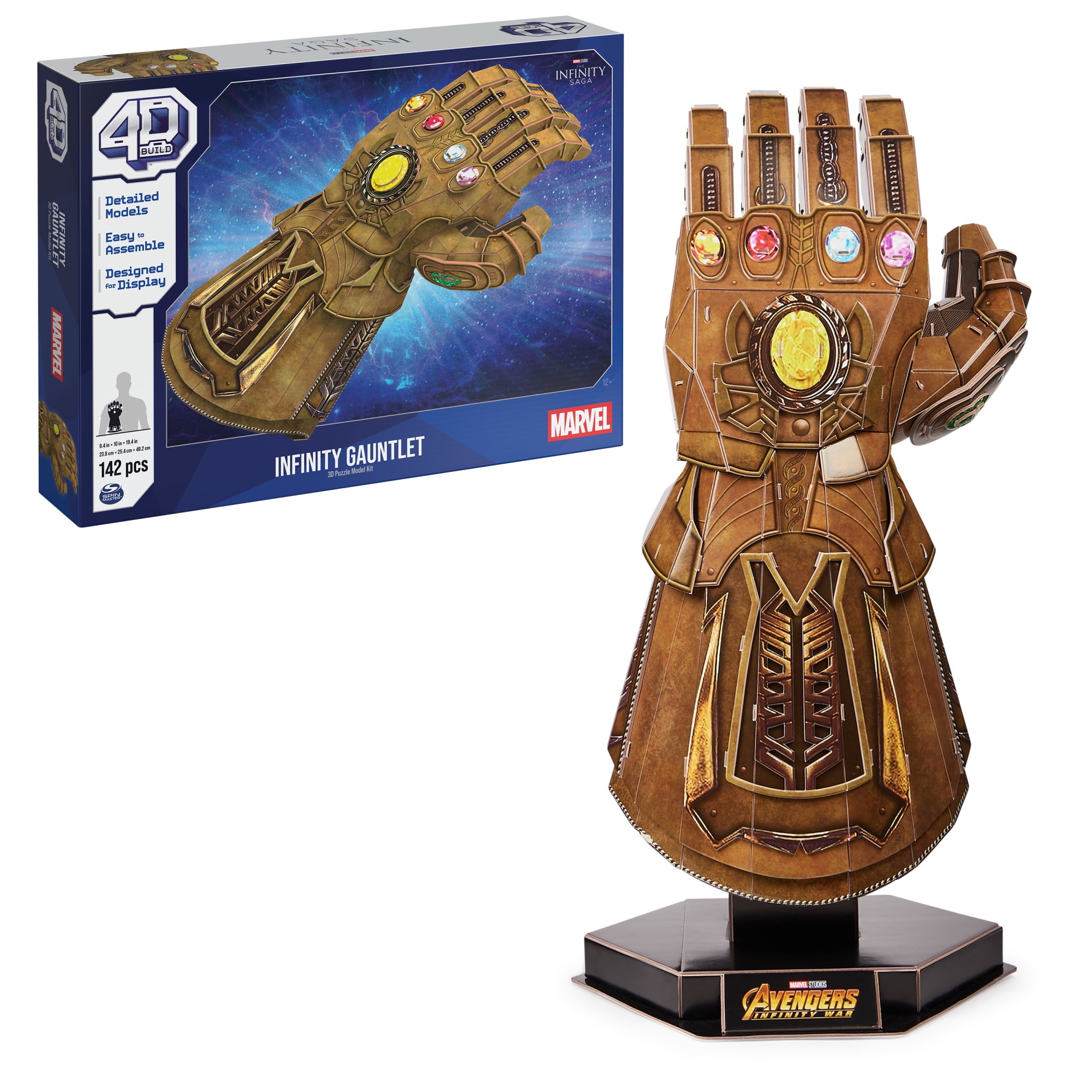 4D Build Marvel Infinity Gauntlet 3D Puzzle, Model Kit with Stand, 142 ...