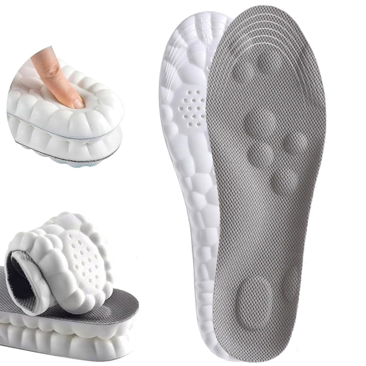 4D Cloud Insoles for Men Women, Breathable Memory Foam Cloud Massage ...