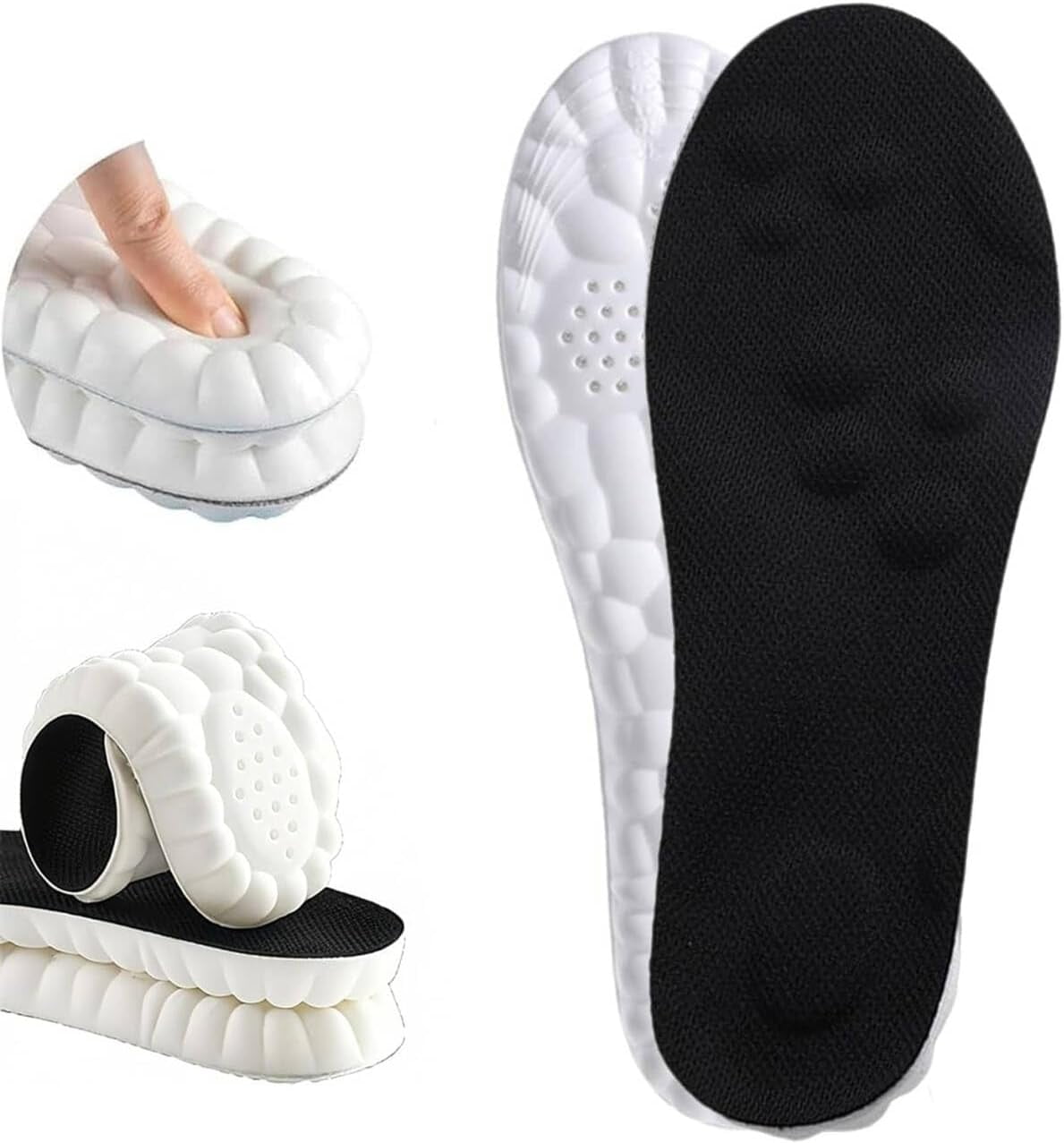 4D Cloud Insoles for Men Women, Memory Foam Massage Inserts for Foot ...