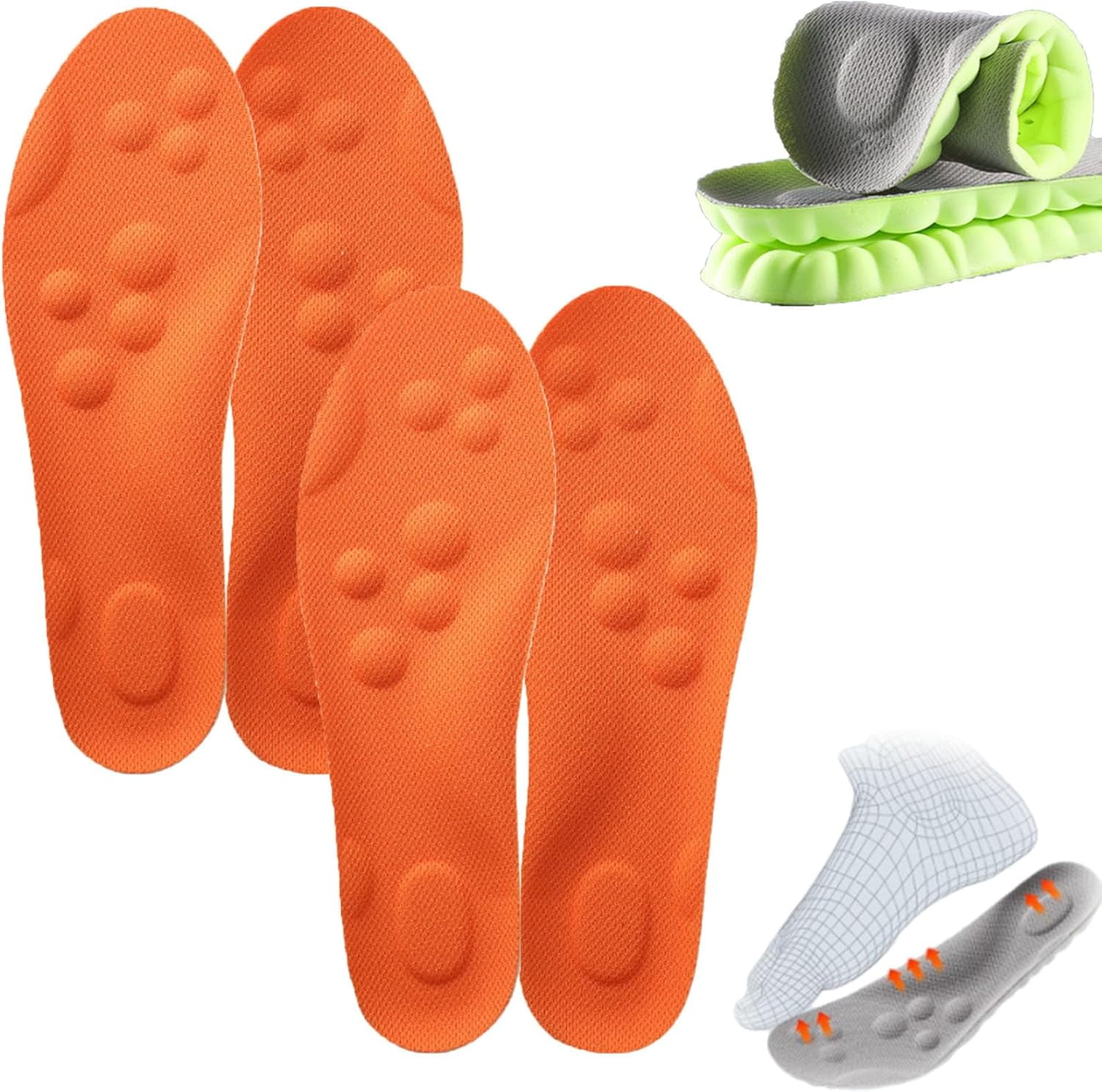 4D Cloud Insoles for Men & Women - Memory Foam Shoe Insoles with ...