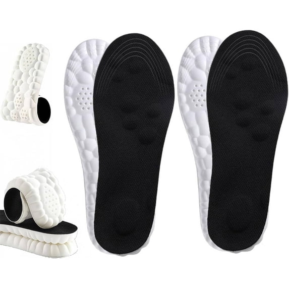 4D Cloud Insoles for Men Women, Memory Foam Arch Support with Shock ...