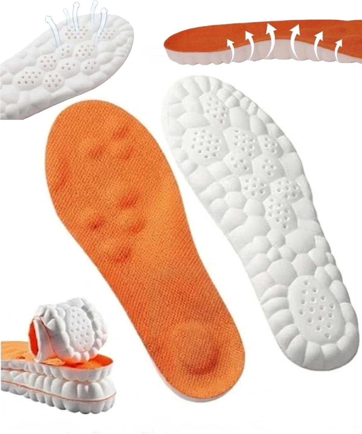 4D Cloud Insoles for Women and Men, Super Soft Massage Memory Foam ...