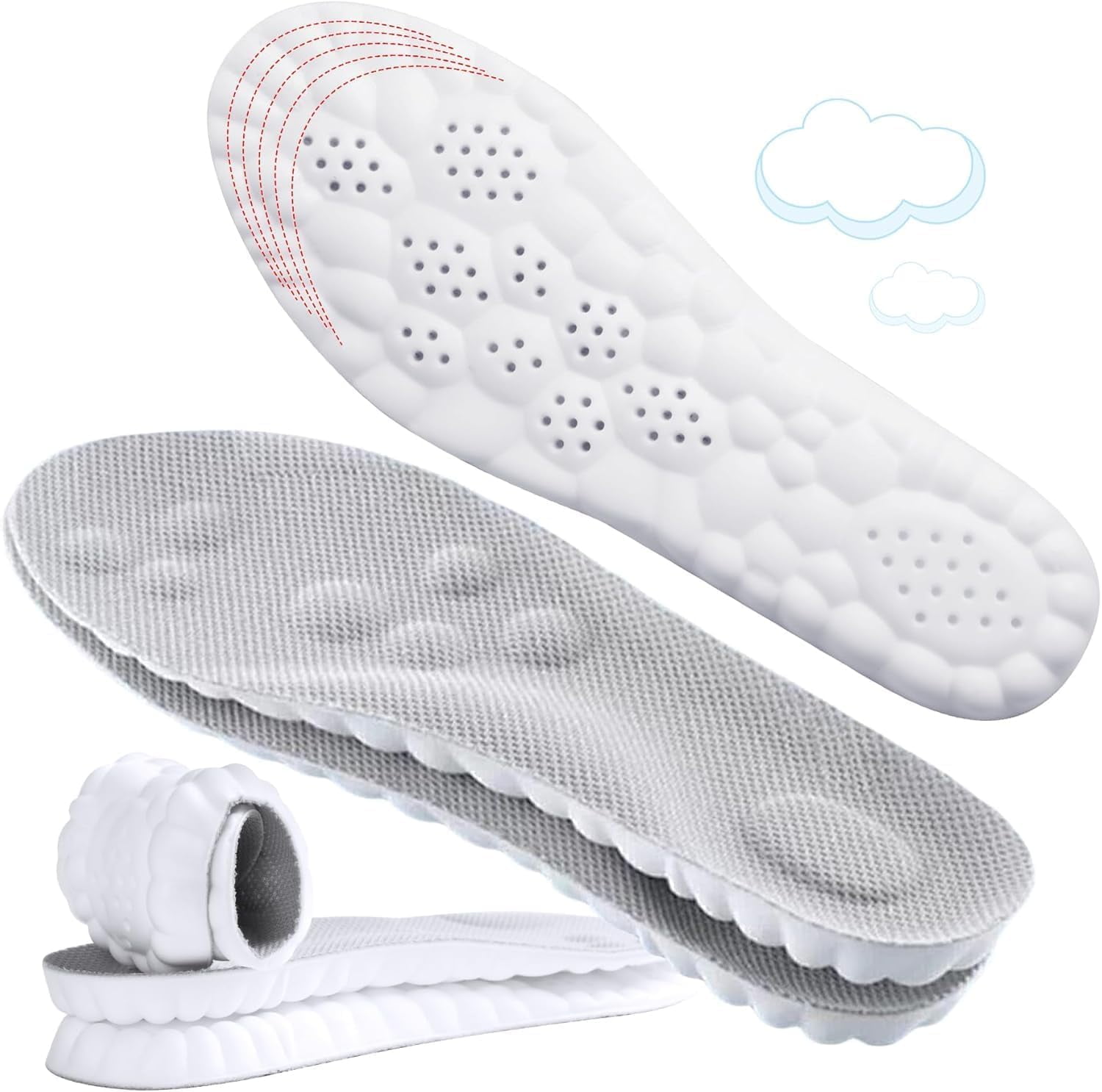 4D Cloud-Like Comfort Soles for Men - Soft Memory Foam Cushioning ...