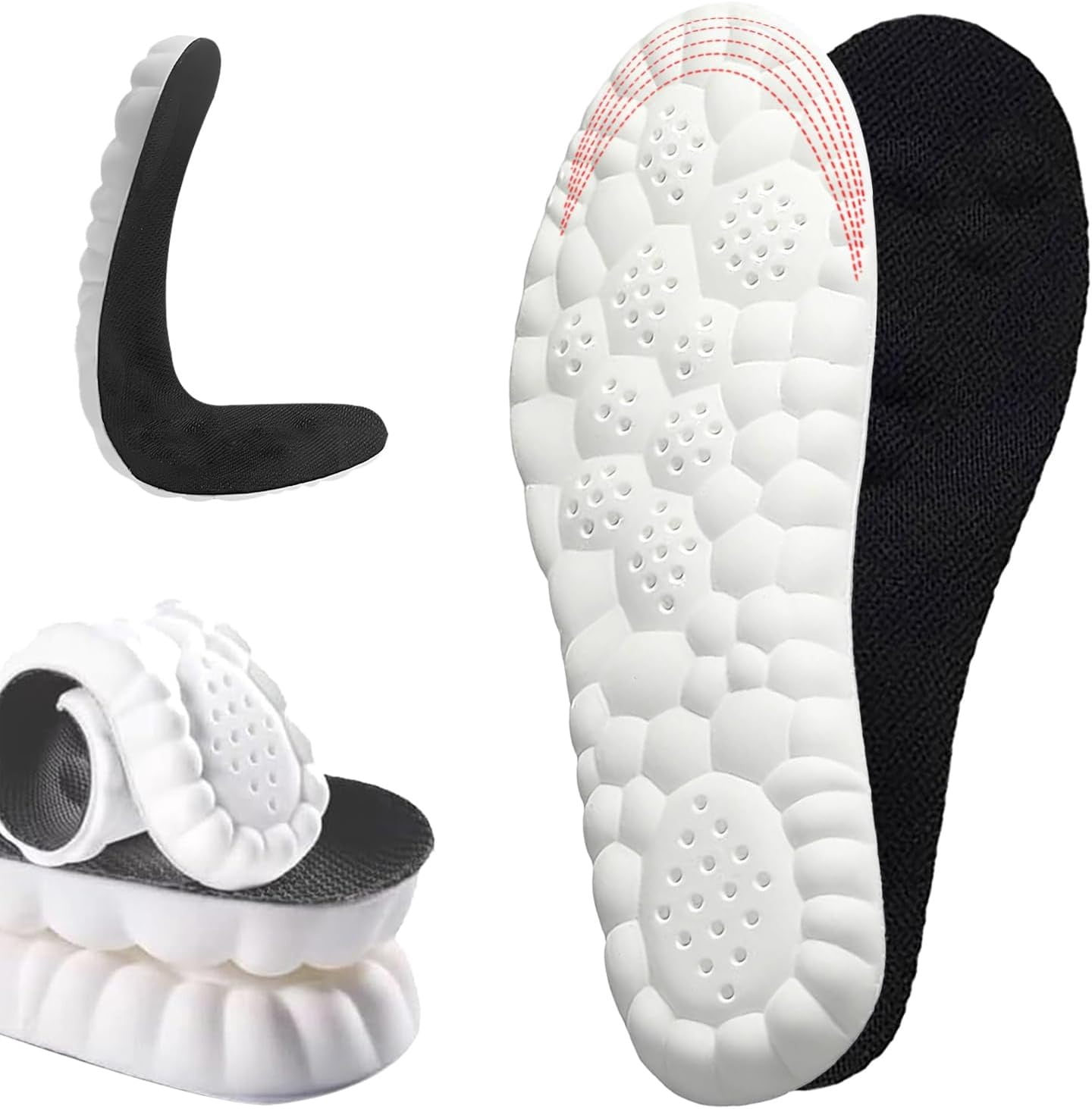 4D Cloud Memory Foam Insoles for Men Women, Anti-Fatigue Arch Support ...