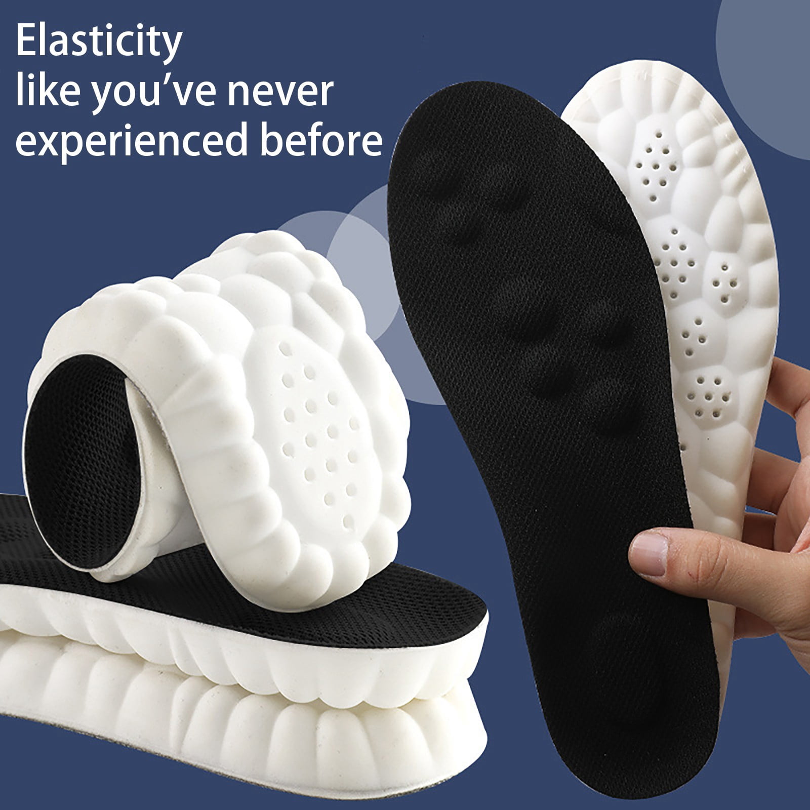 4D Cloud Steppers Insoles for Men and Women - Shock Absorption Inserts ...