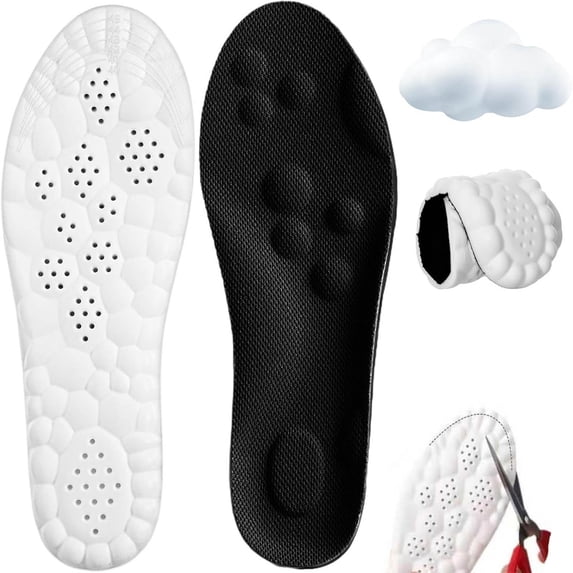 4D Cloud Technology Insole, Breathable Massage Shoe Inserts with Memory ...