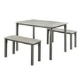 4D Concepts Boltzero Washed Grey Finish Dining Table With Two Benches ...