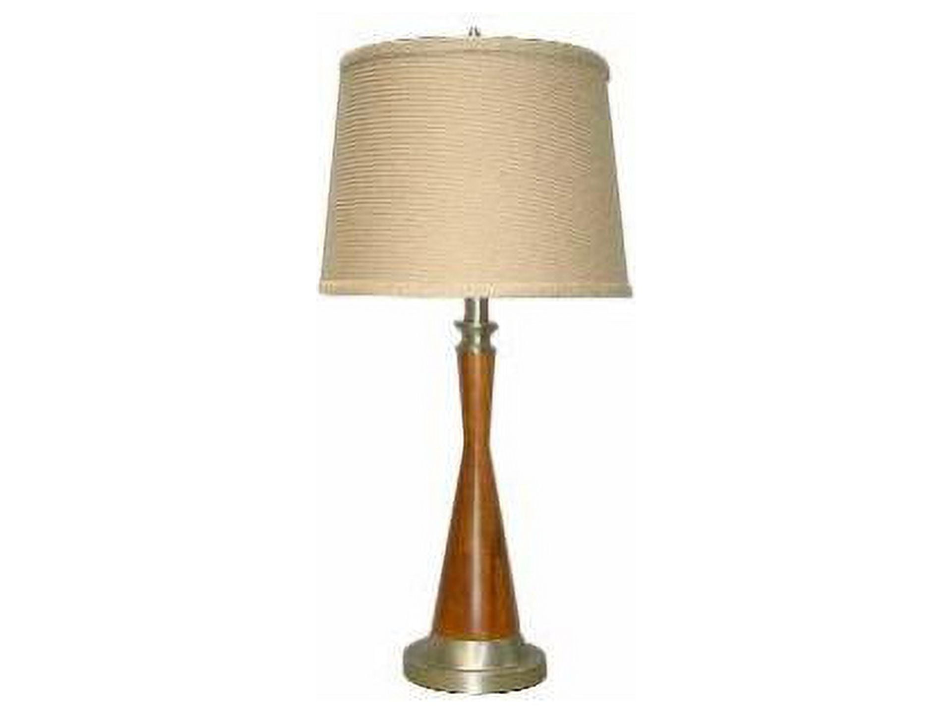4D Concepts Shelby Metal Table Lamp in Pewter and Oak - Walmart.com