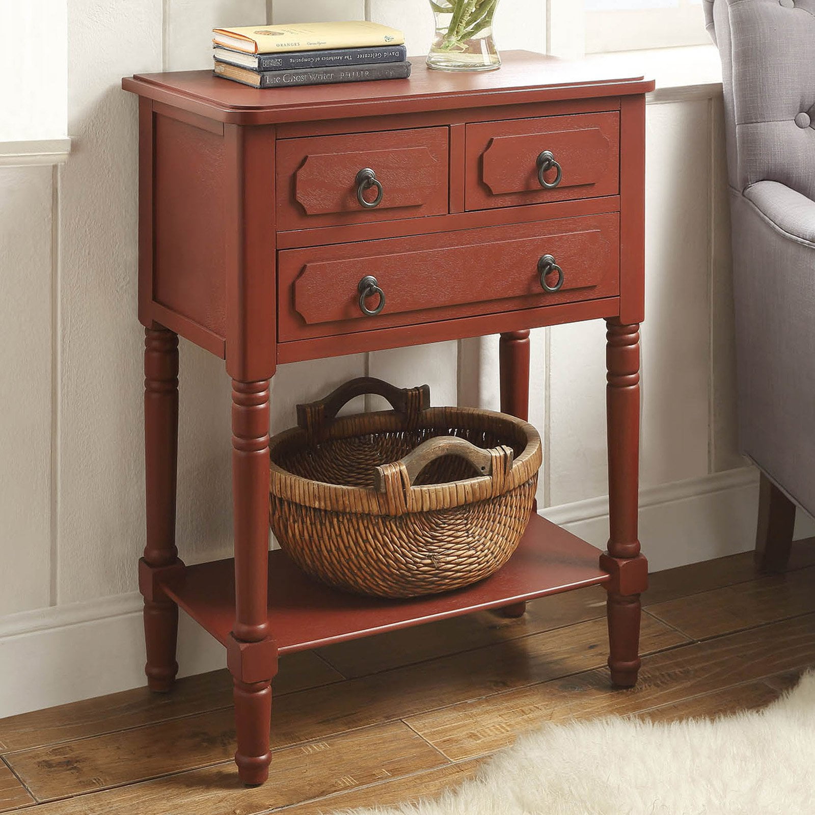 Simplicity 3 drawer chest (Red) - Walmart.com