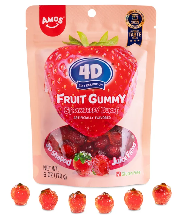 4D Fruit Gummy Bursts – 3D Strawberry Gummies with a Delicious Juicy ...