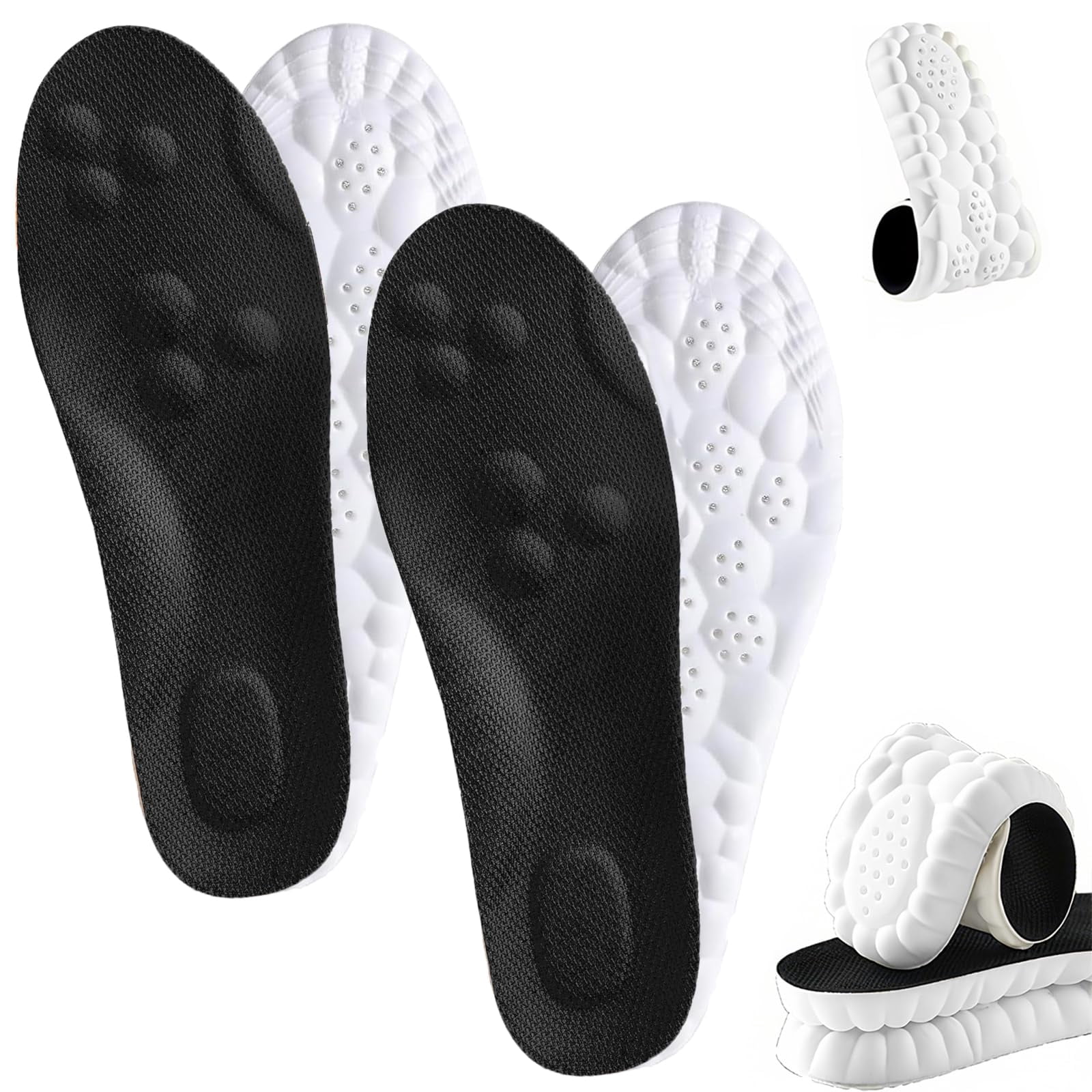 4D Insoles for Men Women, Memory Foam , Comfortable and Breathable ...