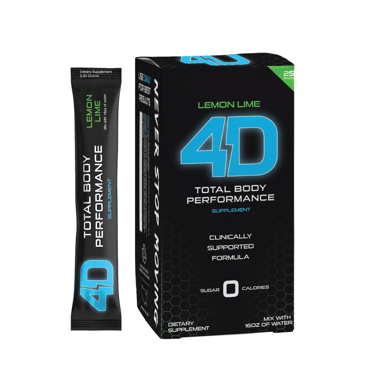 4D Lemon Lime Dietary Supplements, 25 Unit Box - Walmart.com