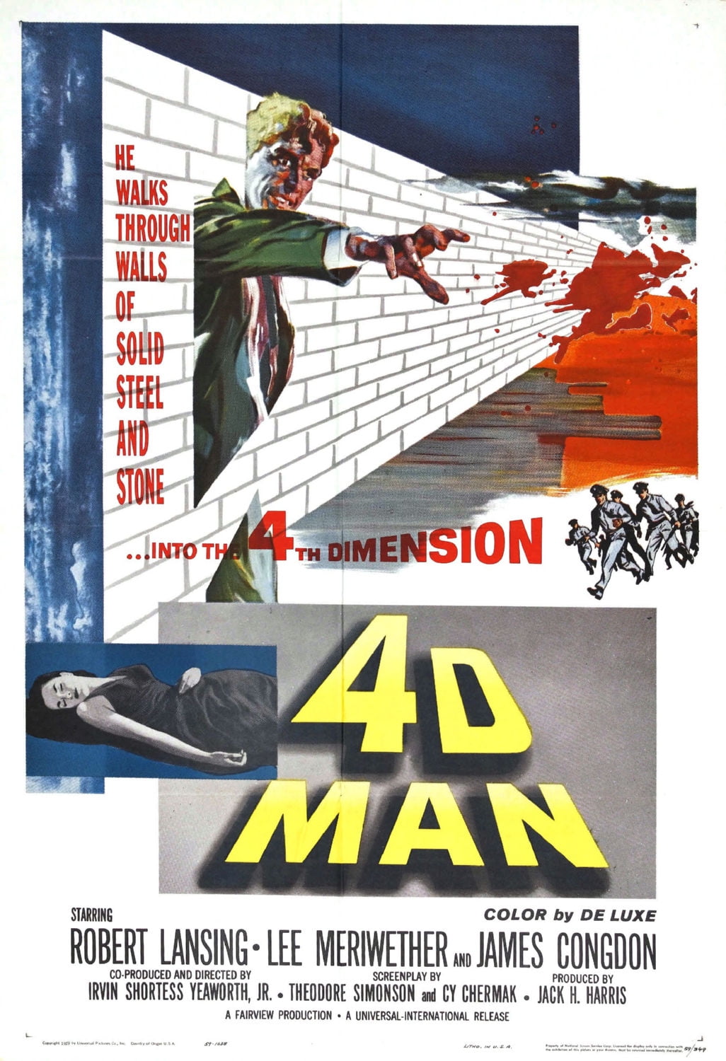4D Man Movie Poster Metal Sign 8Inx 12In Metal Art Print 8x12 Multi ...