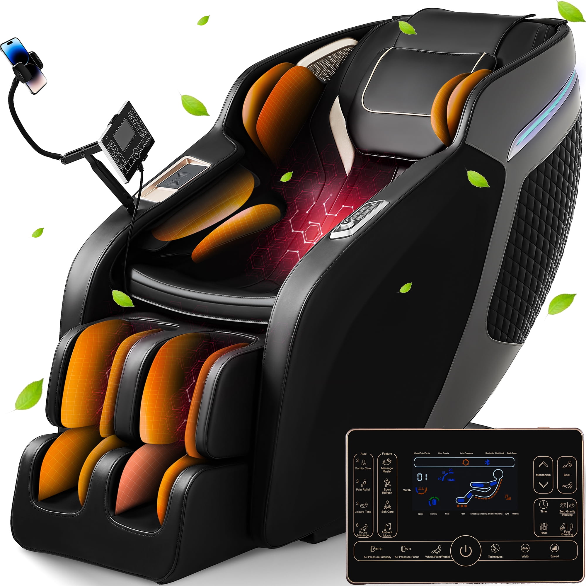 4D Massage Chair Full Body, Zero Gravity SL-Track Shiatsu Massage Chair ...