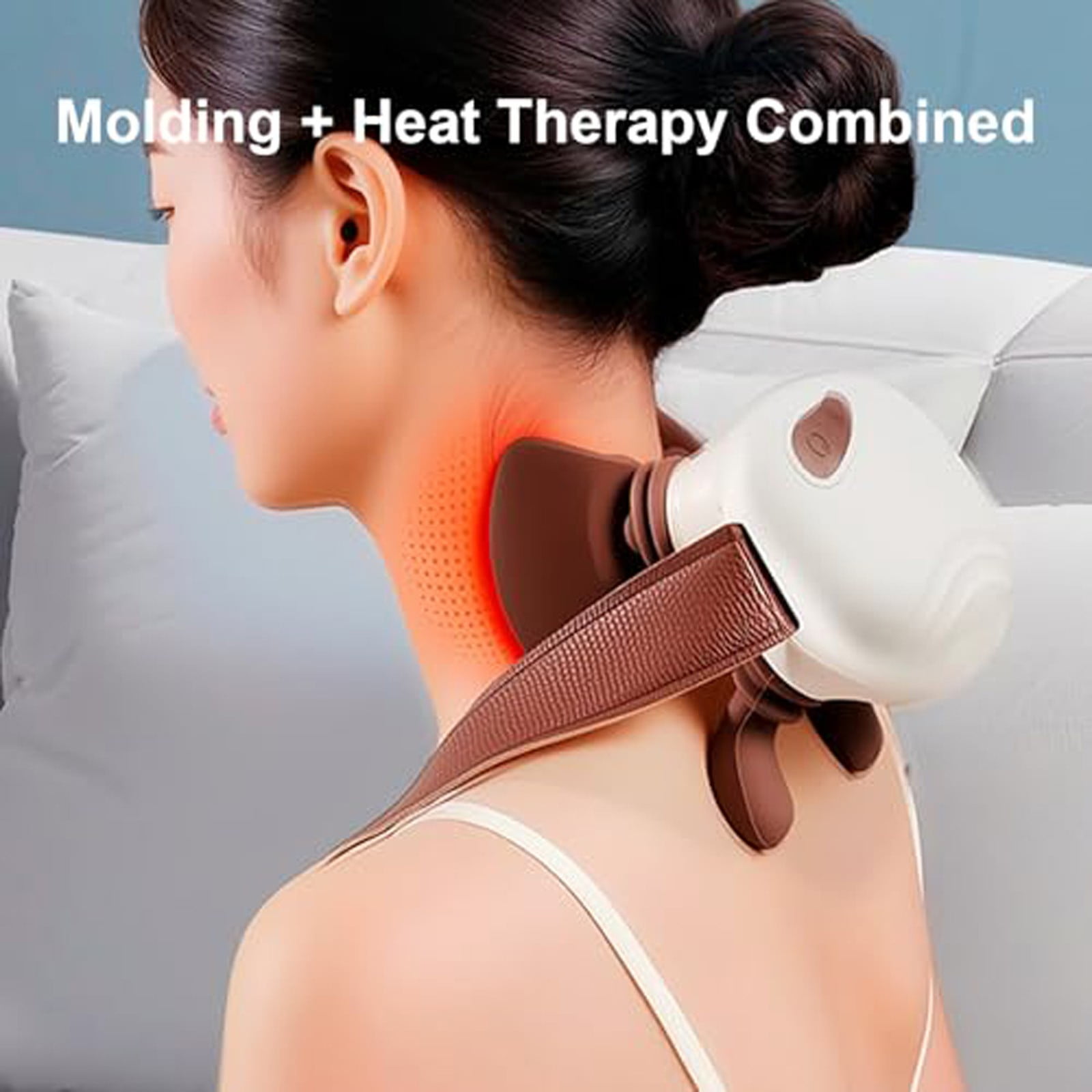 4D Neck and Shoulder Massager, Heat Wireless Deep Tissue Kneading ...