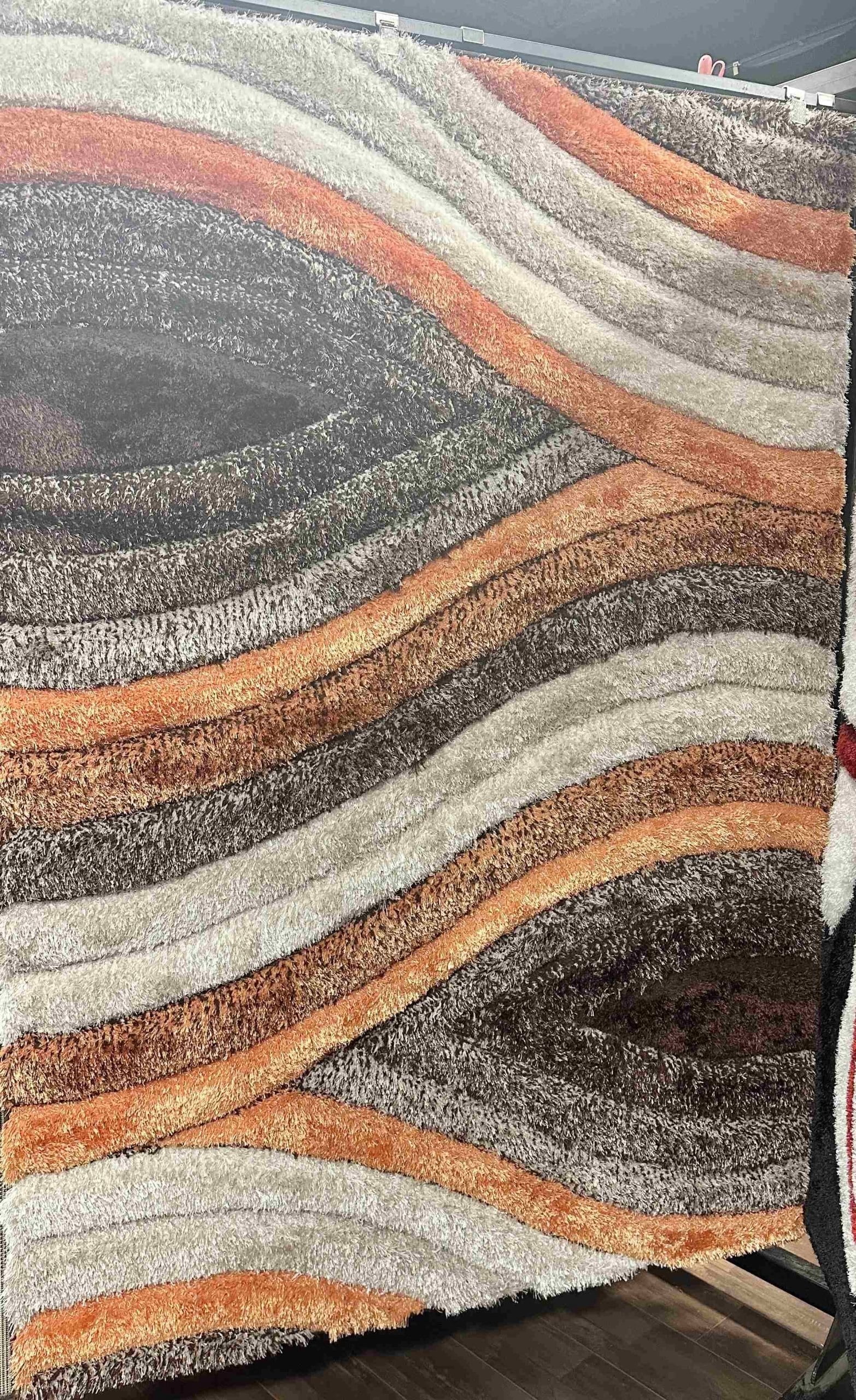 4D Shaggy Rug Hand Carved Plush Thick Modern Contemporary Abstract For ...