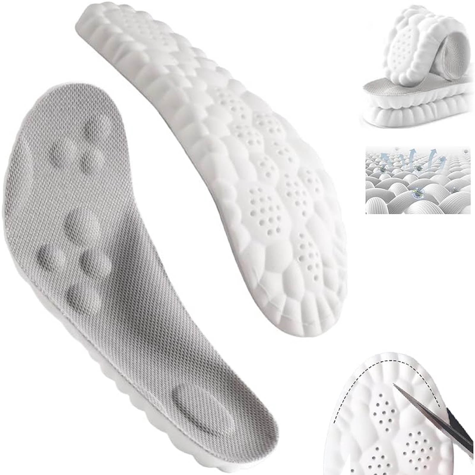 4D Shoe Cloud Insoles for Men Women, Super Soft Memory Foam Insoles ...