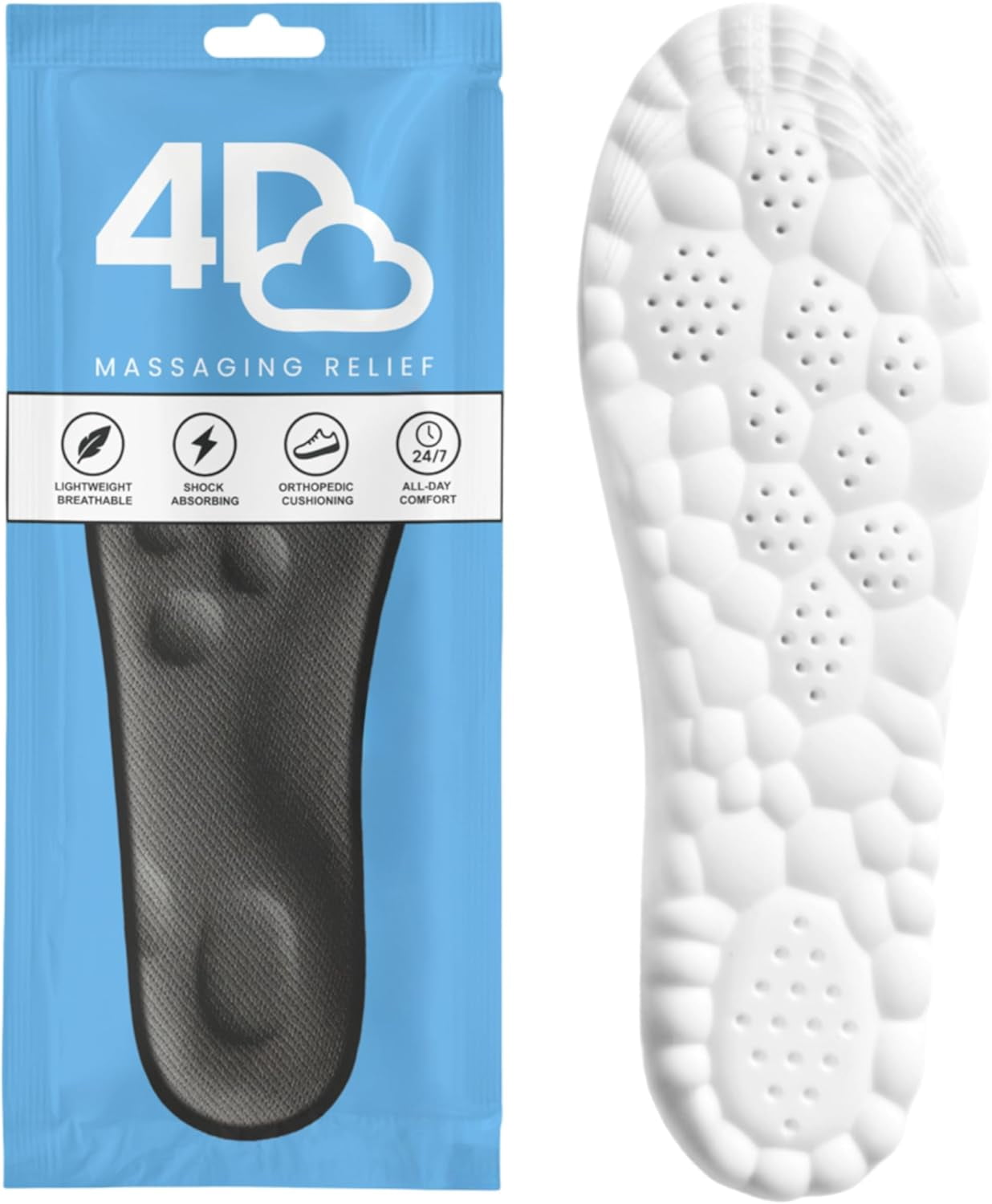 4D Shoe Cloud Insoles for Men Women, Trim-to-Fit Cloud Cushion Inserts ...