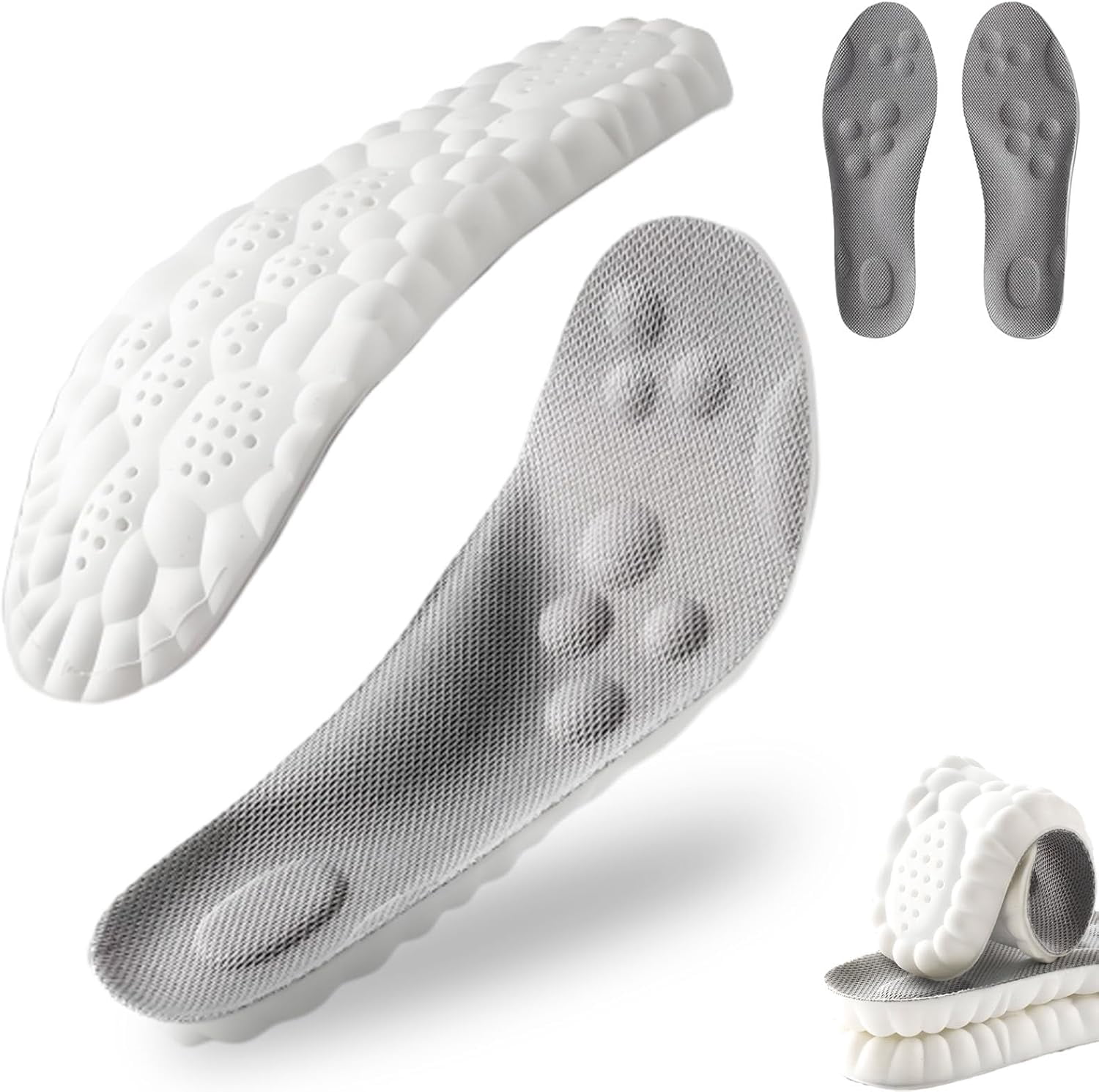 4D Shoe Cloud Insoles for Men Women - All-Day Comfort with Breathable ...