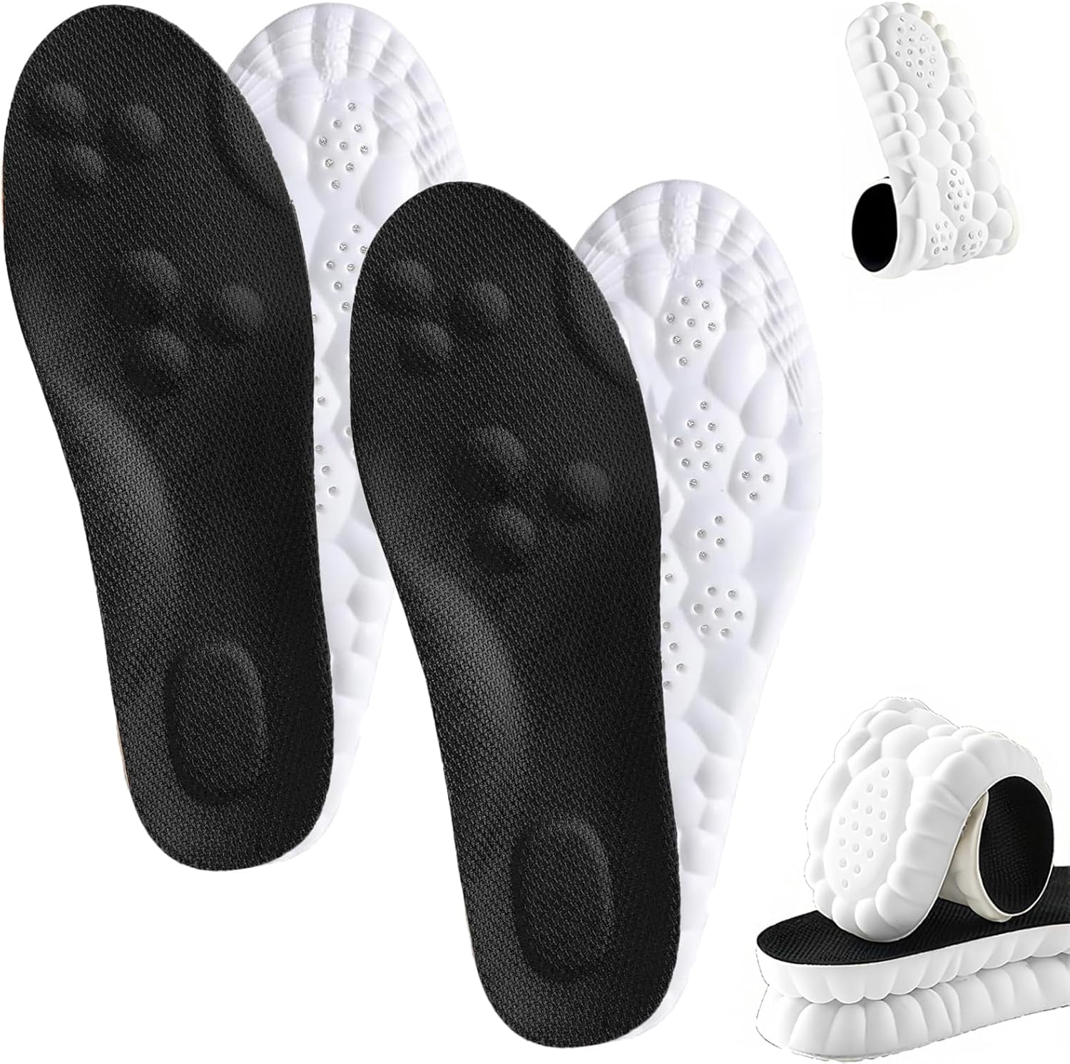 4D Shoe Cloud Insoles for Men Women, Comfortable and Breathable, Memory ...
