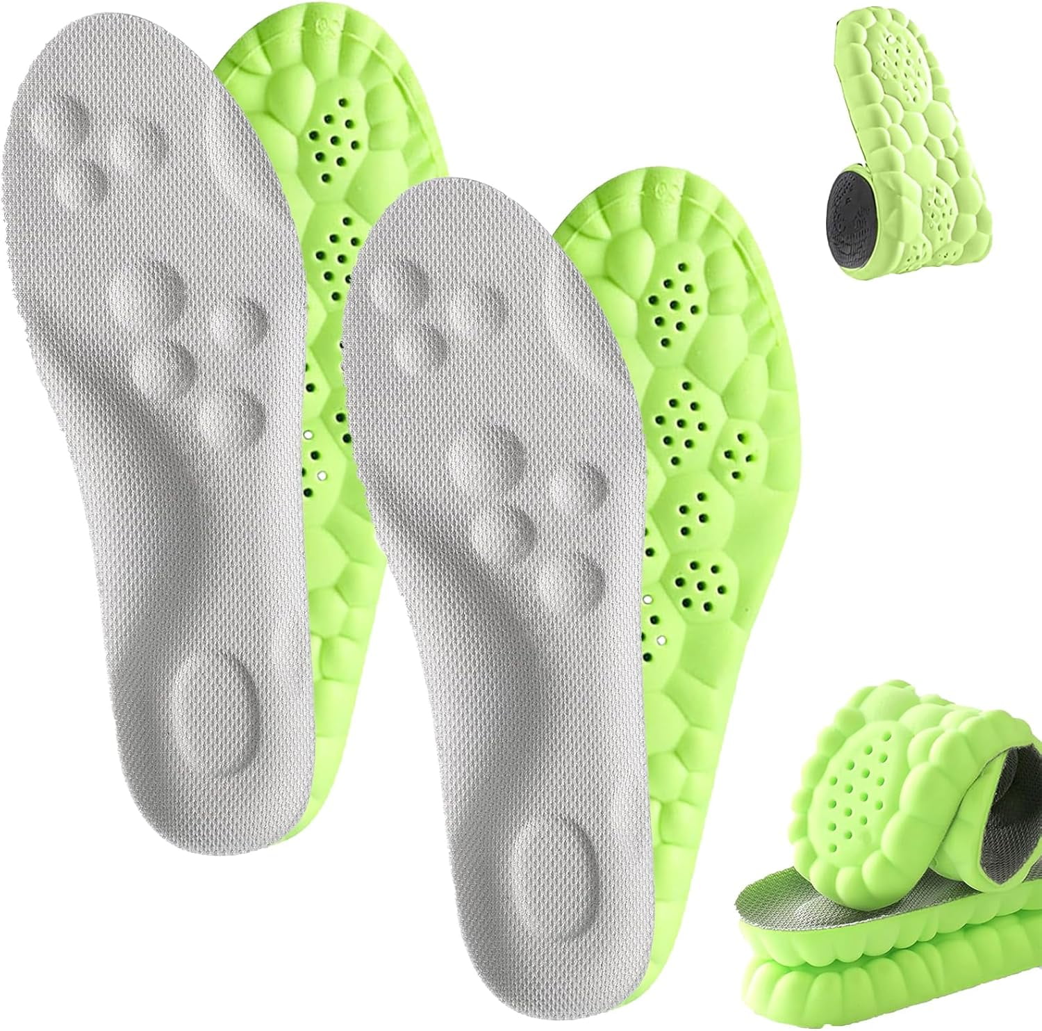 4D Shoe Cloud Insoles for Men Women, Memory Foam Cushion with Arch ...