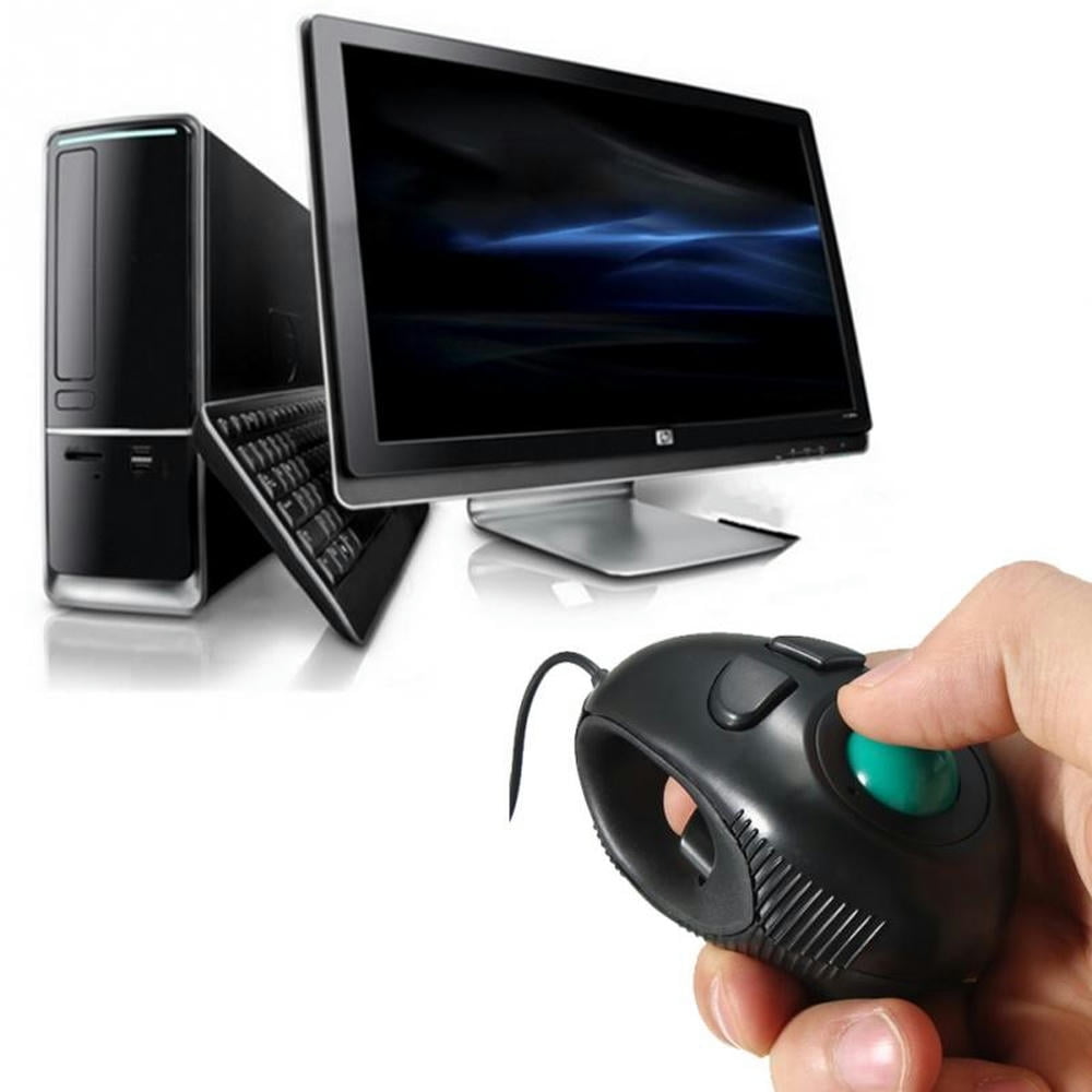 4D USB Mini Trackball Wired Mouse Mice Thumb Control Portable Finger ...