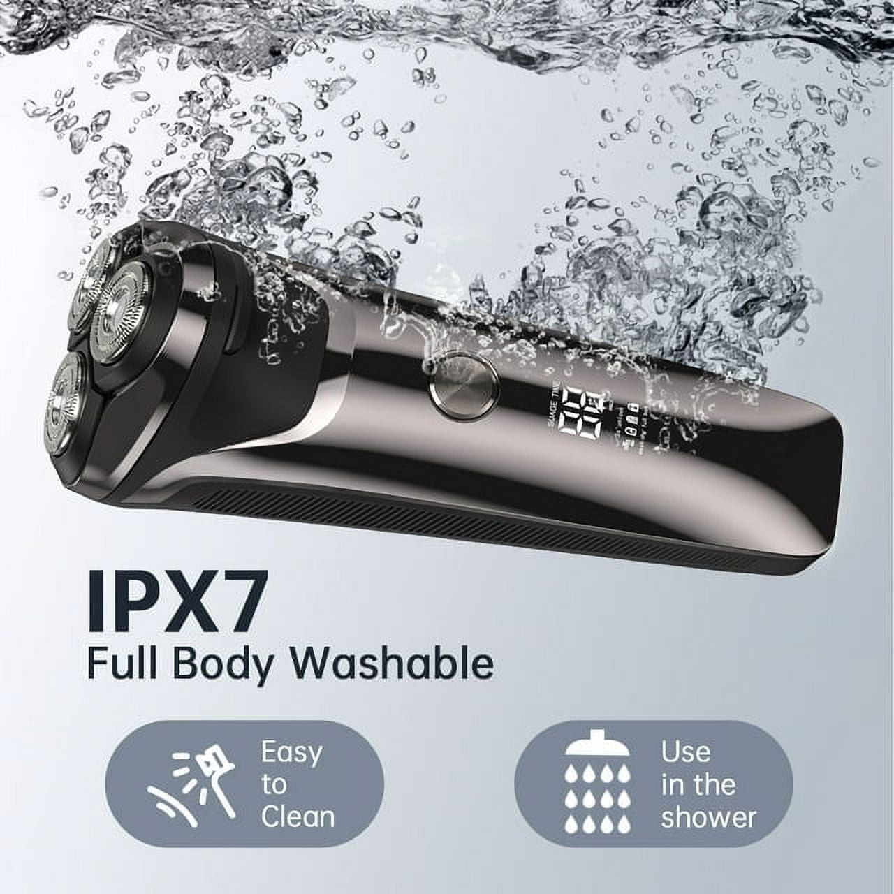 4D Waterproof Electric Razor for Men, Dry Wet Rotary Face Shaver ...