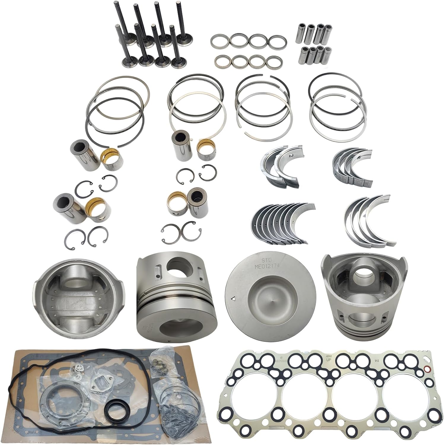 4D32 Overhaul Rebuild Kit (No cylinder liner) For Mitsubishi 4D32 4D32T ...