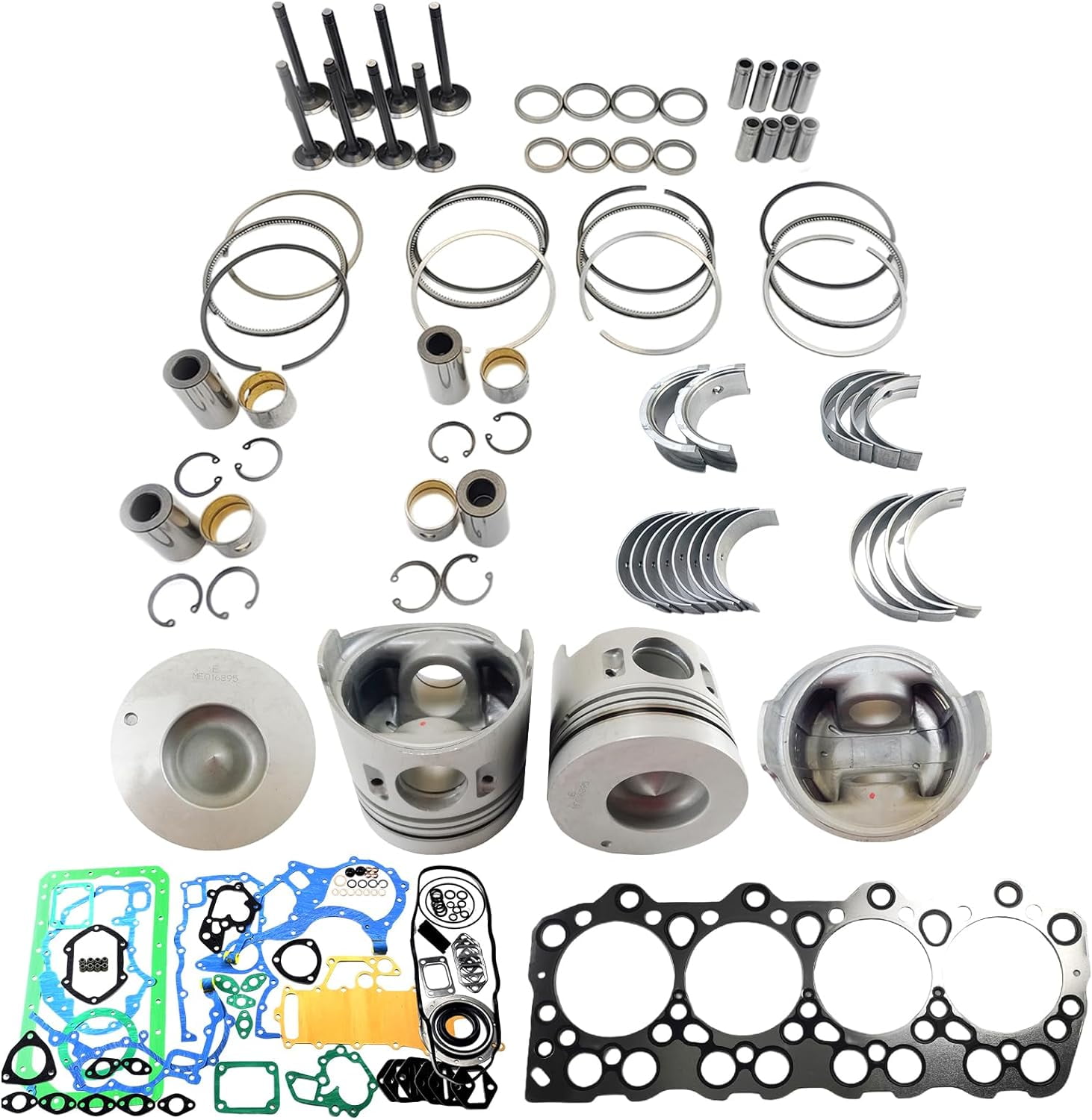 4D33 Overhaul Rebuild Kit (No cylinder liner) For Mitsubishi 4D33 4D33T ...
