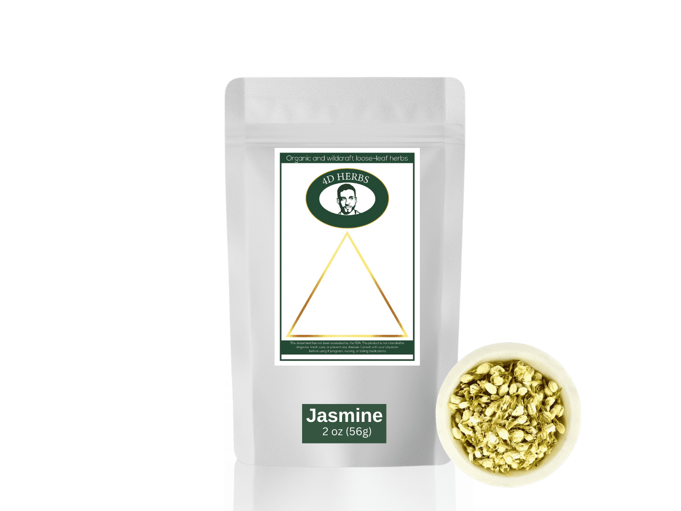 4DHerbs Jasmine Herbal Loose Leaf Tea, Whole Dried Jasmine Flowers (2 ...