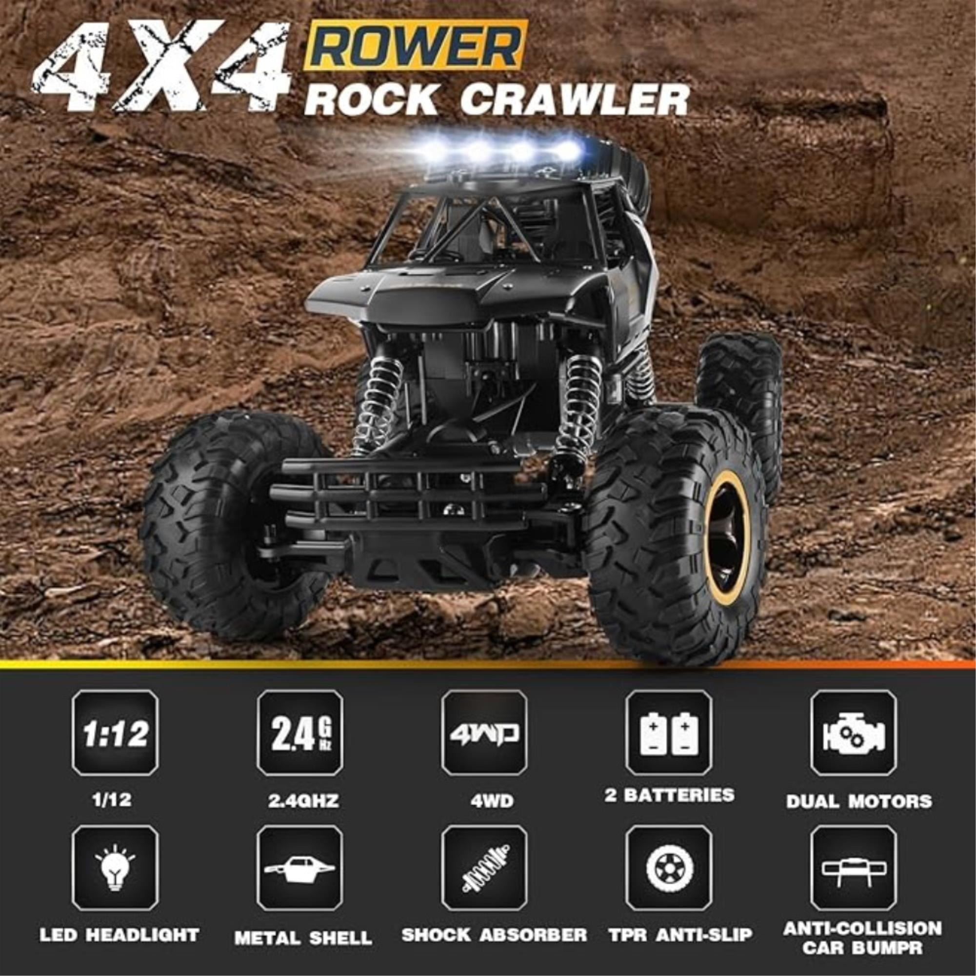 4DRC 1:12 Rock Crawler Rechargeable Off Road Truck 4WD , Metal Shell ...